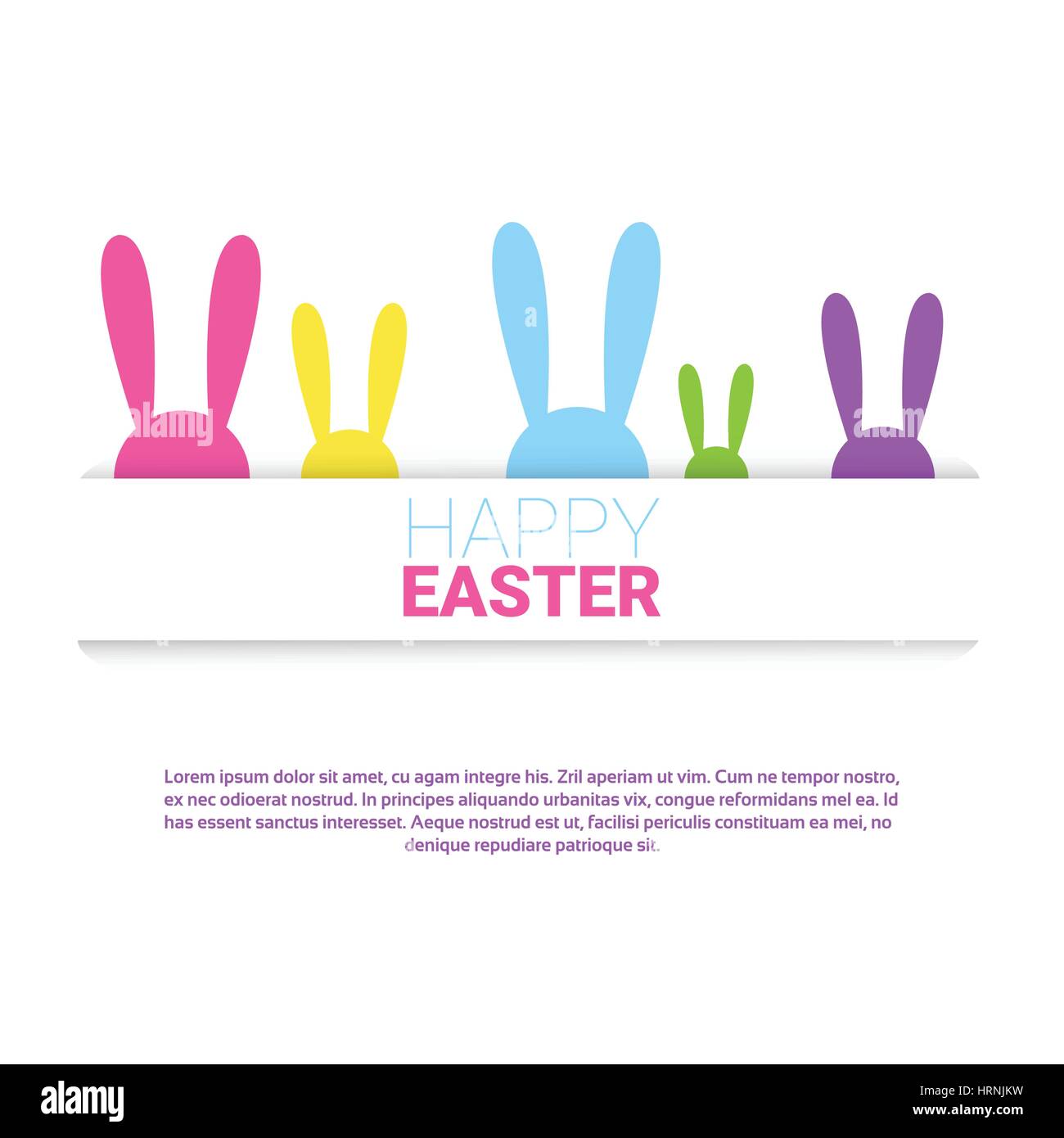 Rabbit Easter Holiday Bunny Symbols Greeting Card Stock Vector Image ...