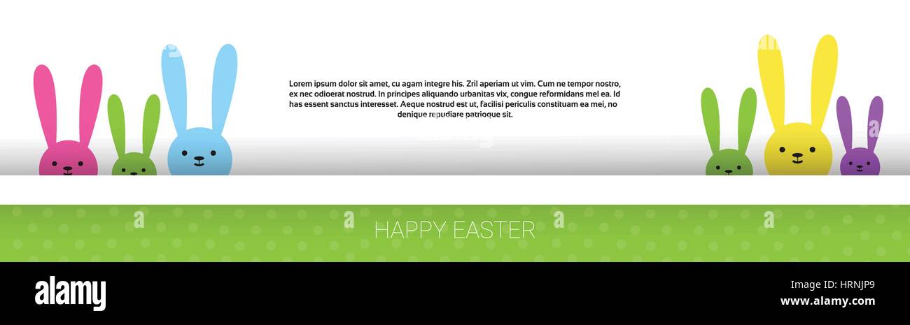 Rabbit Easter Holiday Bunny Symbols Greeting Card Stock Vector Image ...