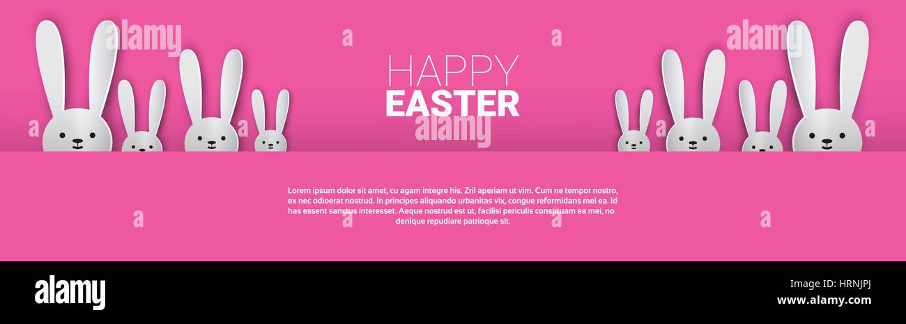 Rabbit Easter Holiday Bunny Symbols Greeting Card Stock Vector Image ...