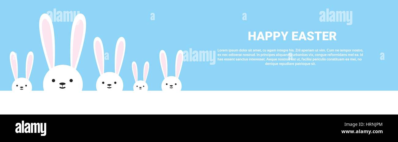 Rabbit Easter Holiday Bunny Symbols Greeting Card Stock Vector Image ...