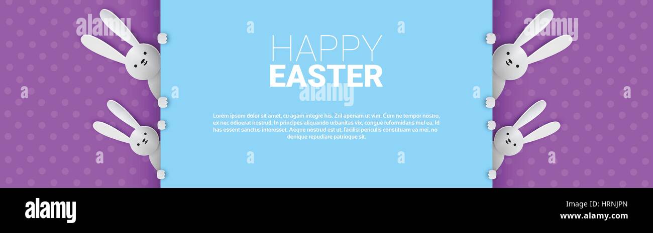 Rabbit Easter Holiday Bunny Symbols Greeting Card Stock Vector Image ...