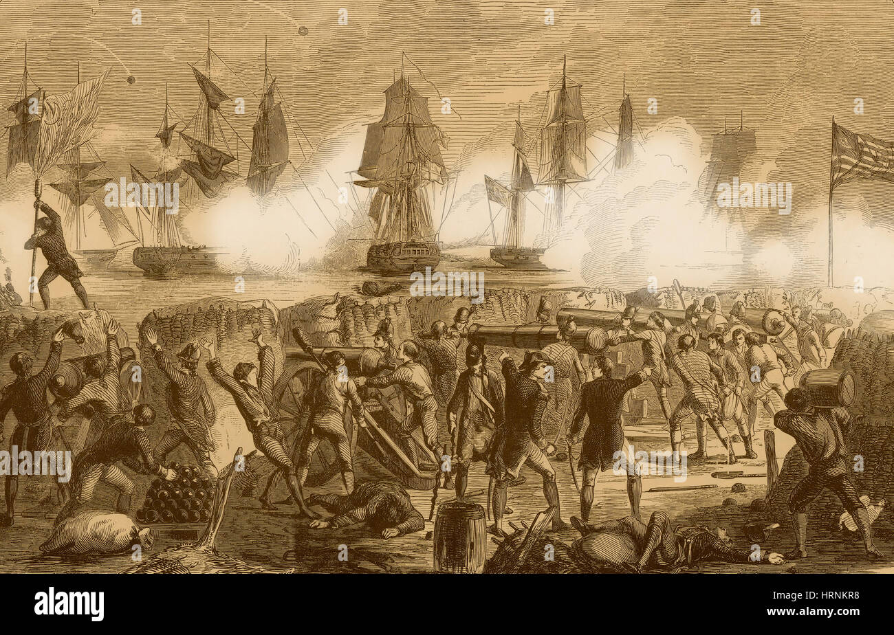 Defense of Fort Moultrie, 1776 Stock Photo - Alamy