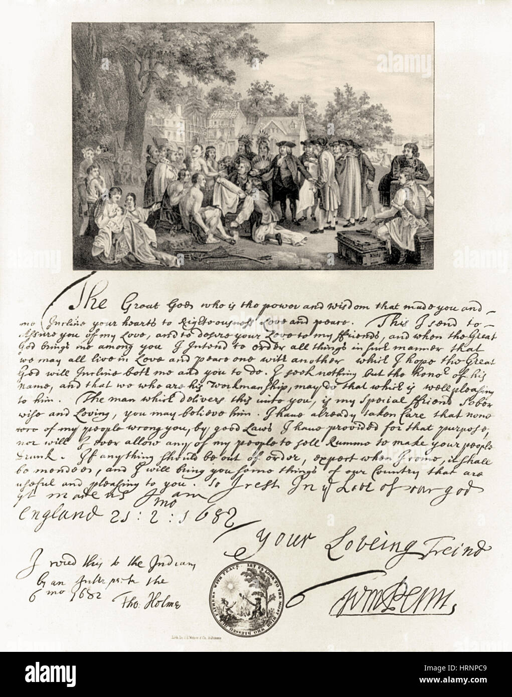 William Penn's Treaty with the Indians, 1683 Stock Photo - Alamy