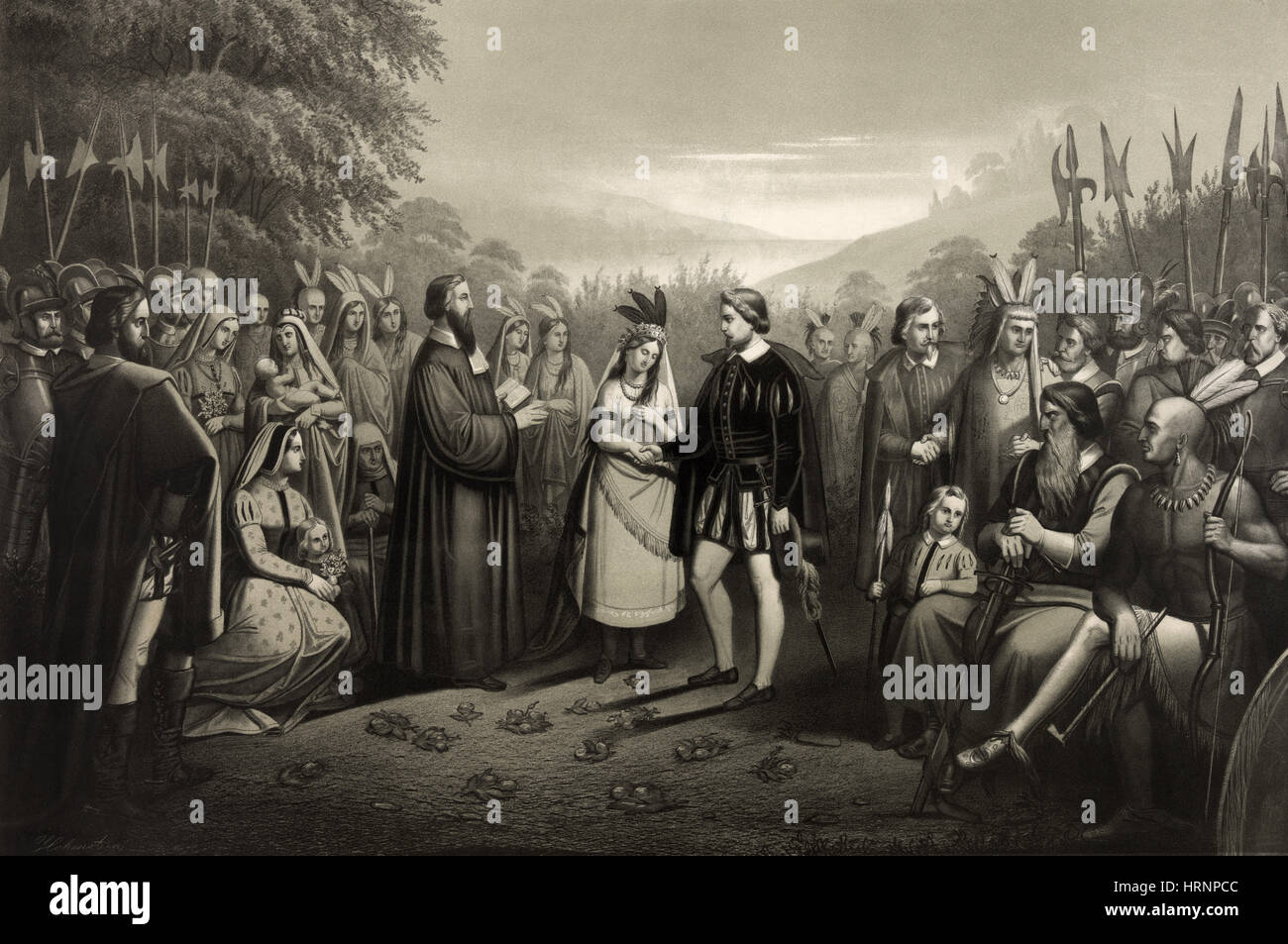The Wedding of Pocahontas and John Rolfe Stock Photo - Alamy