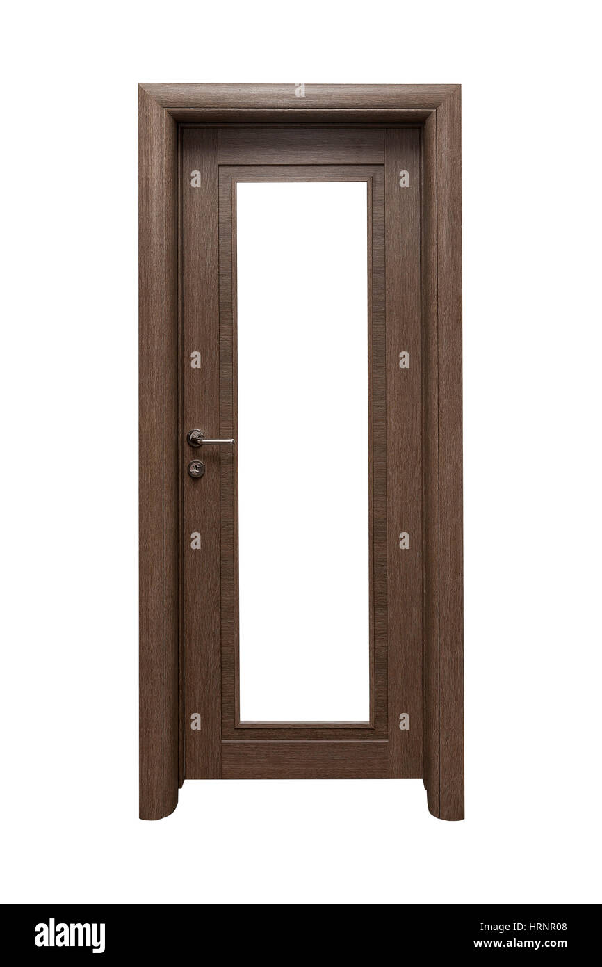 Wooden door with handle Cut Out Stock Images & Pictures - Alamy