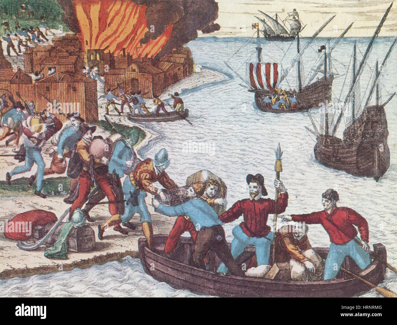 Pirates Burn Havana, 1555 Stock Photo - Alamy