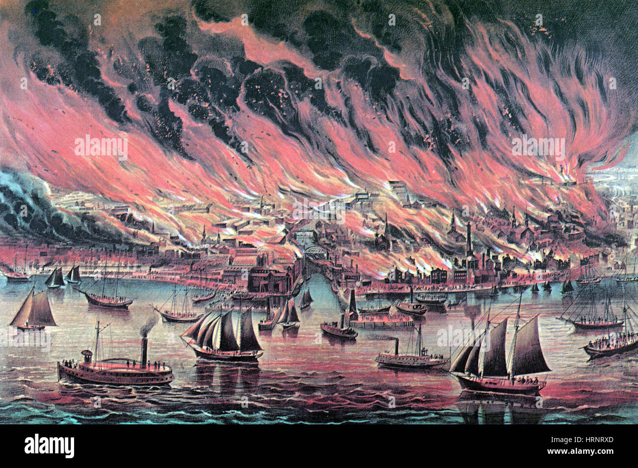 The Great Chicago Fire, 1871 Stock Photo - Alamy