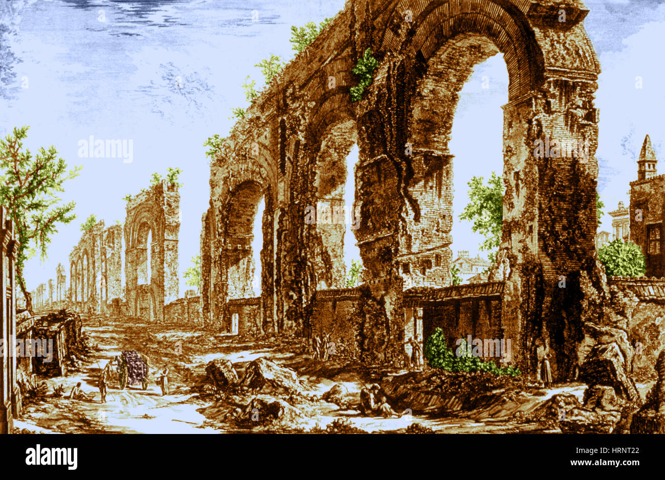 Roman aqueduct drawing hi-res stock photography and images - Alamy