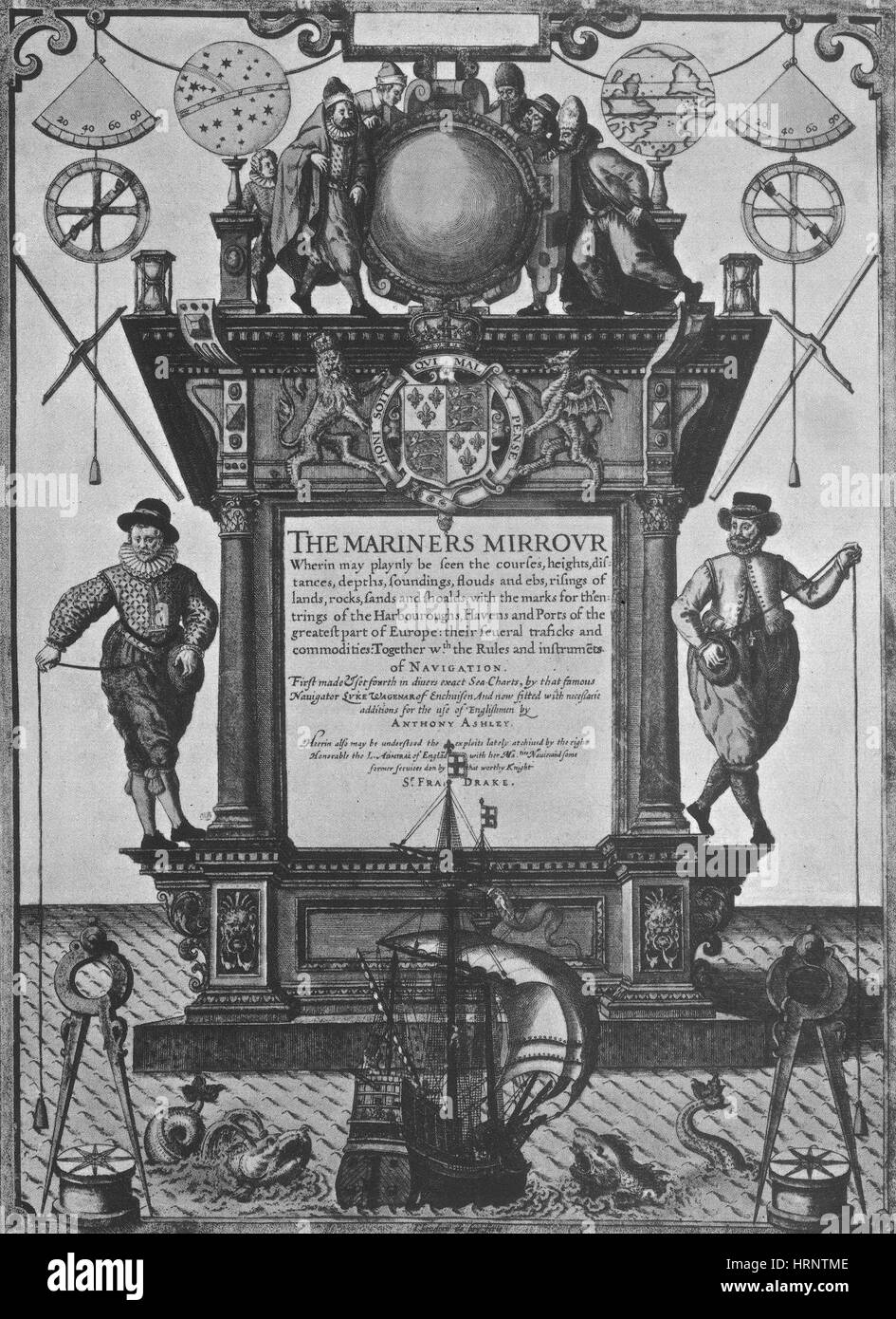 The Mariners Mirror, 16th Century Stock Photo - Alamy