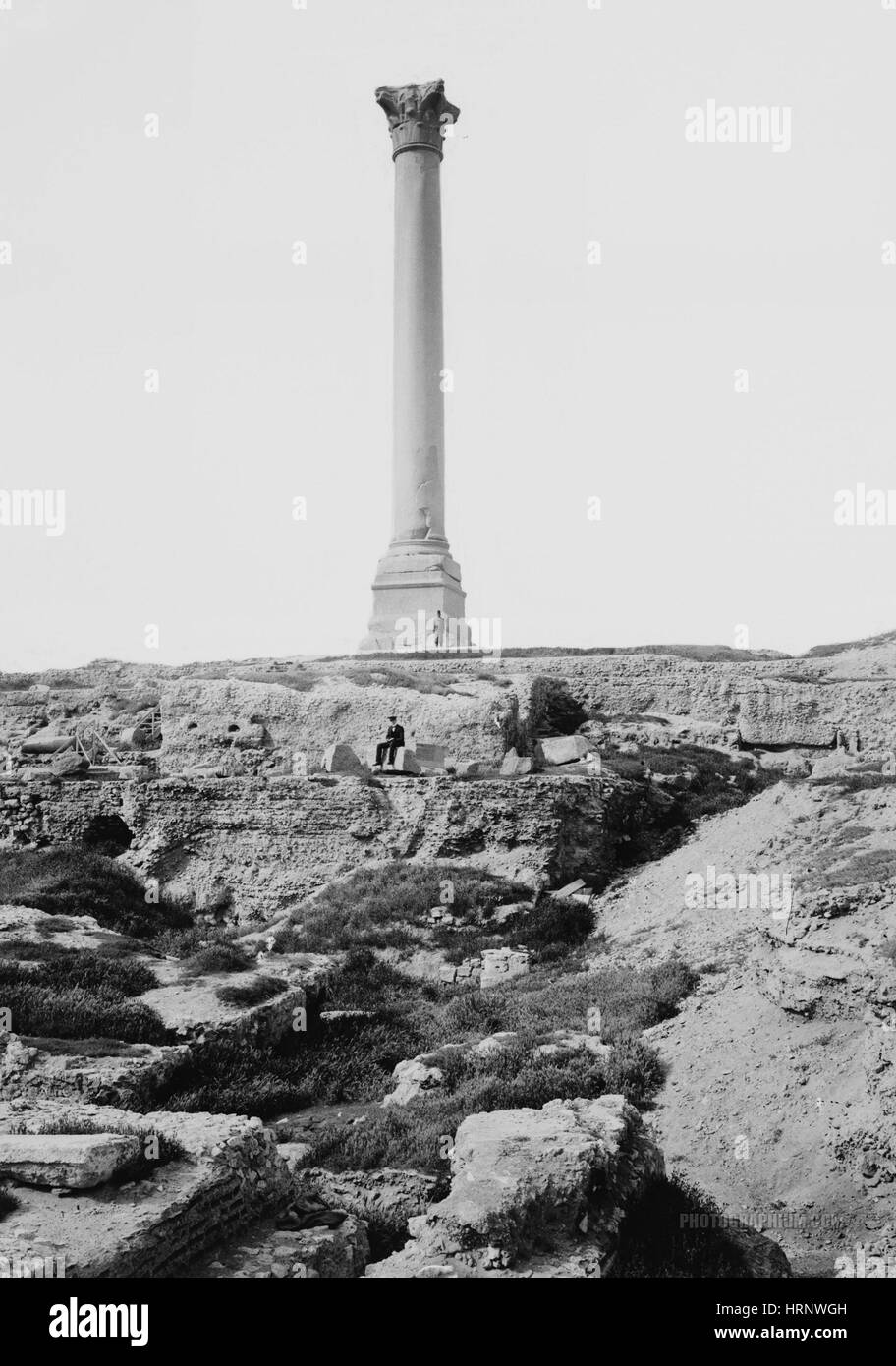 Pompey's Pillar, Ancient Roman Monolith Stock Photo - Alamy