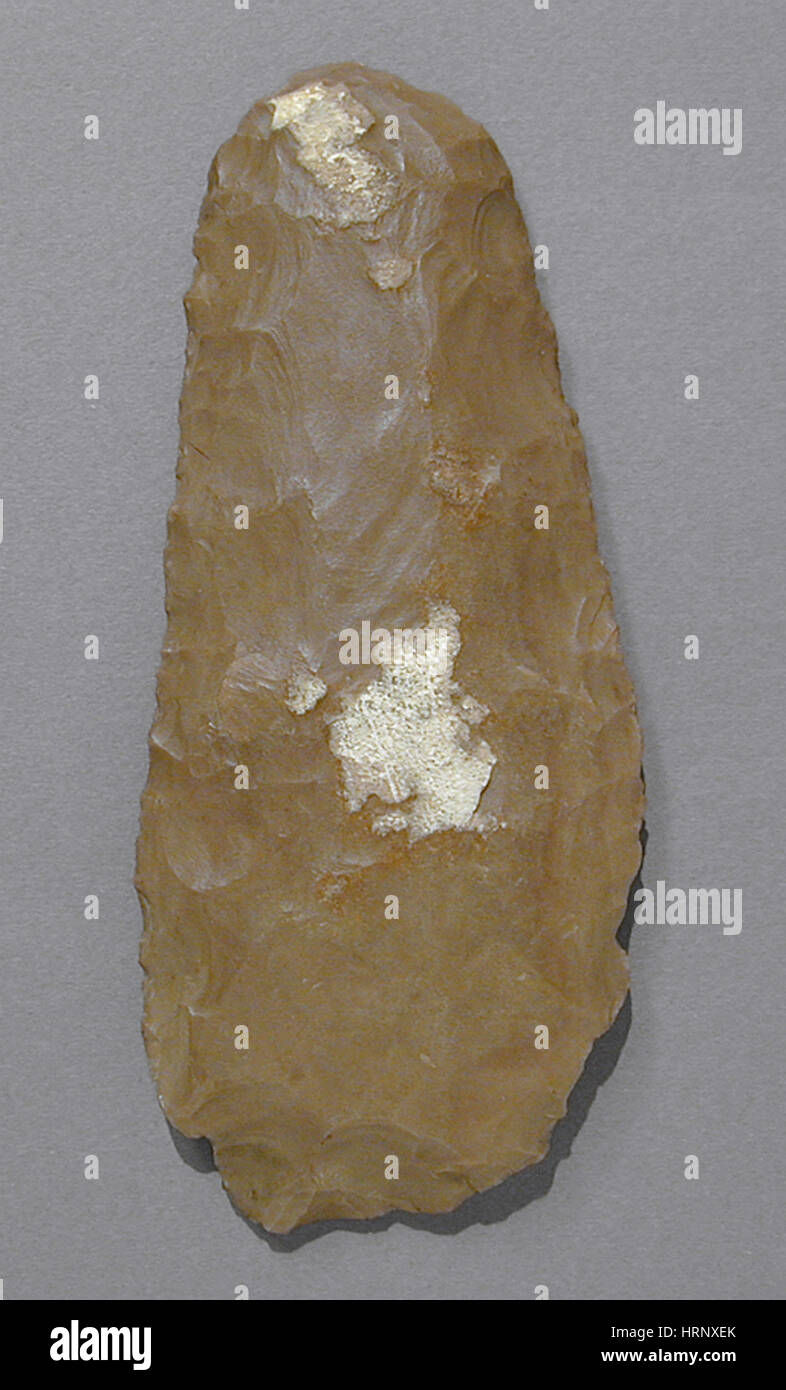 Prehistoric Bifacial Stone Tool Stock Photo - Alamy