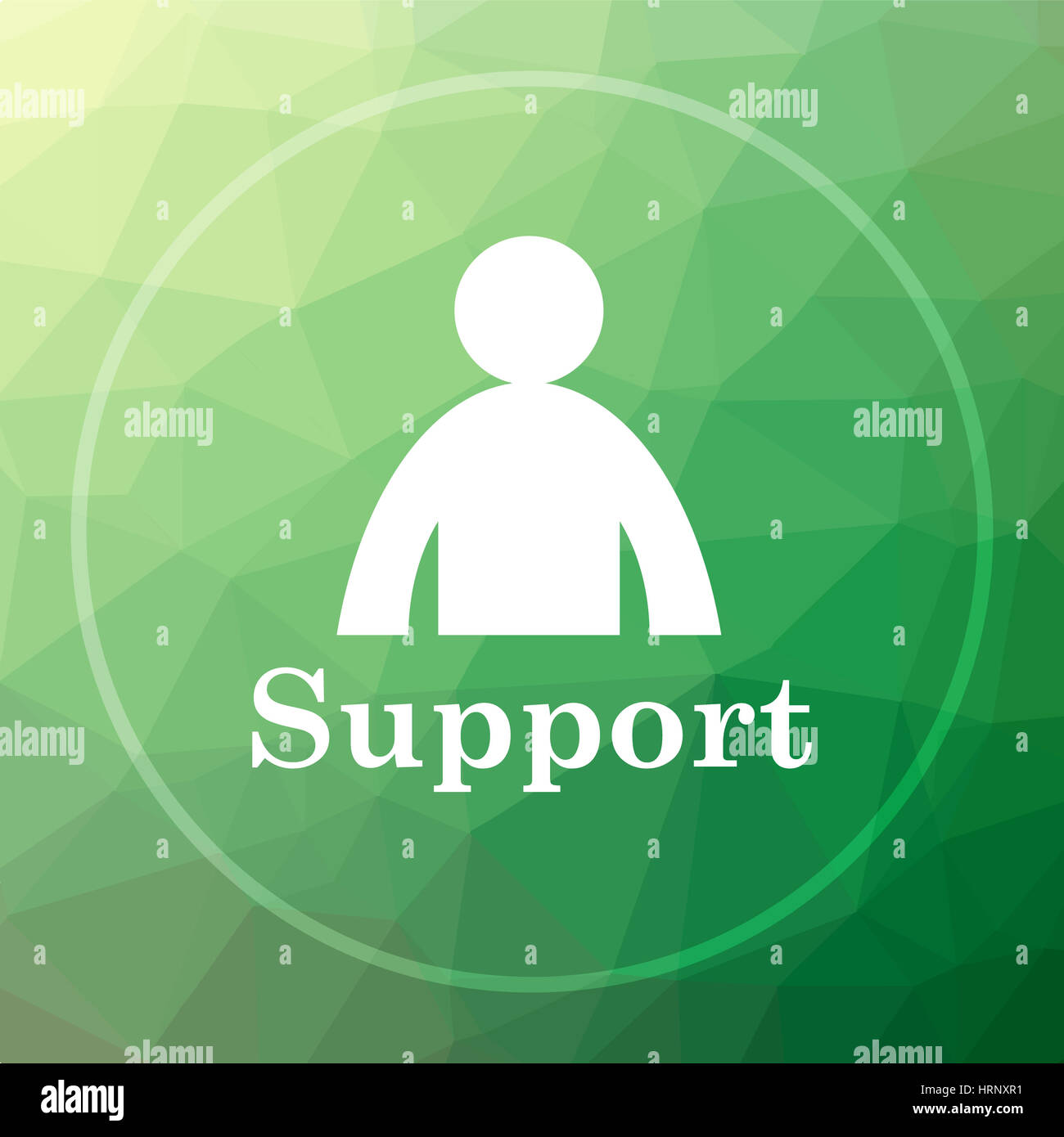 Support icon. Support website button on green low poly background Stock ...