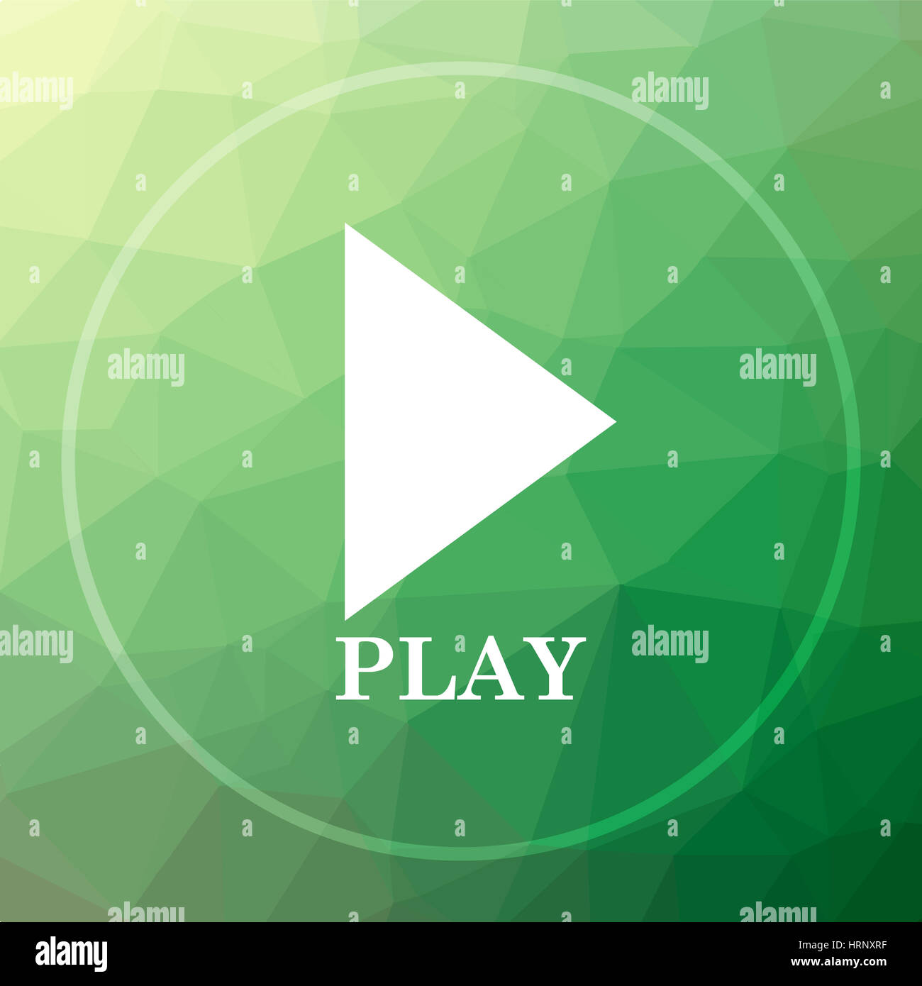 Play icon. Play website button on green low poly background Stock Photo ...