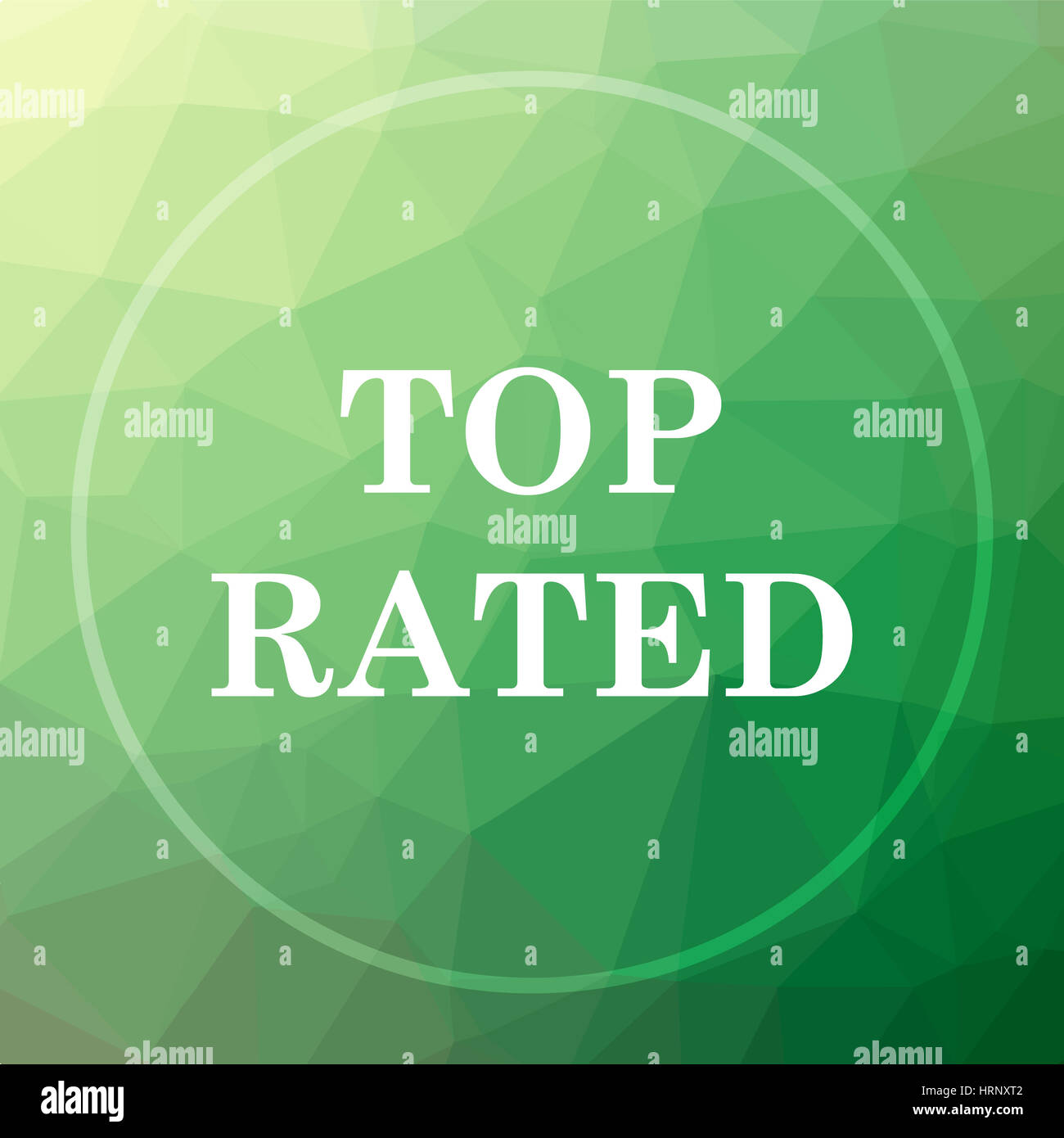 Top rated icon. Top rated website button on green low poly background ...