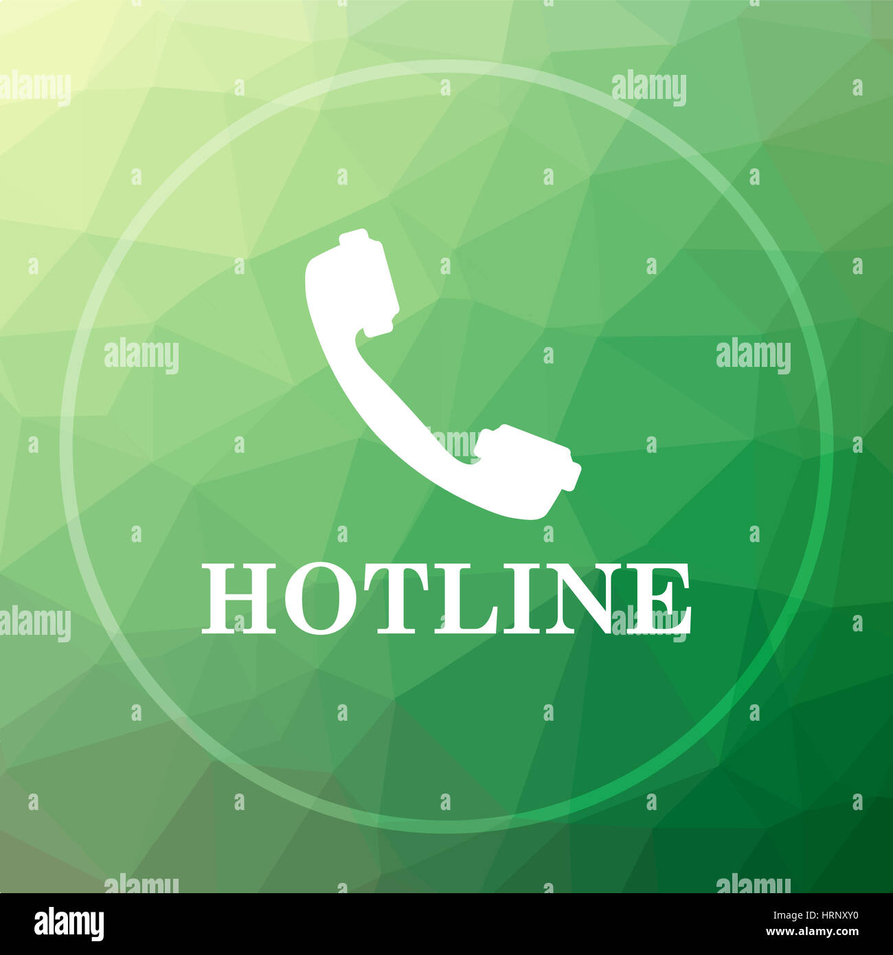 Hotline icon. Hotline website button on green low poly background Stock ...