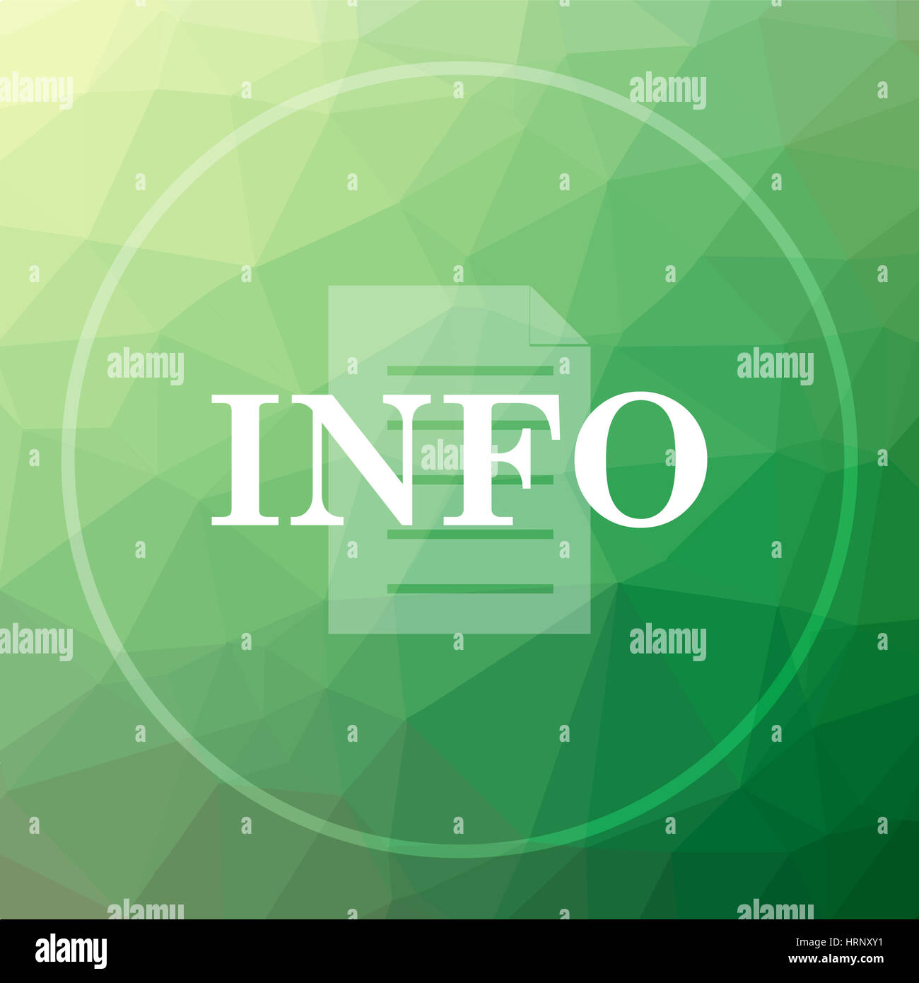 Info icon. Info website button on green low poly background Stock Photo ...