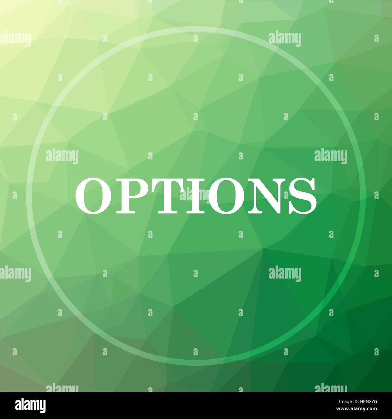 Options icon. Options website button on green low poly background Stock ...