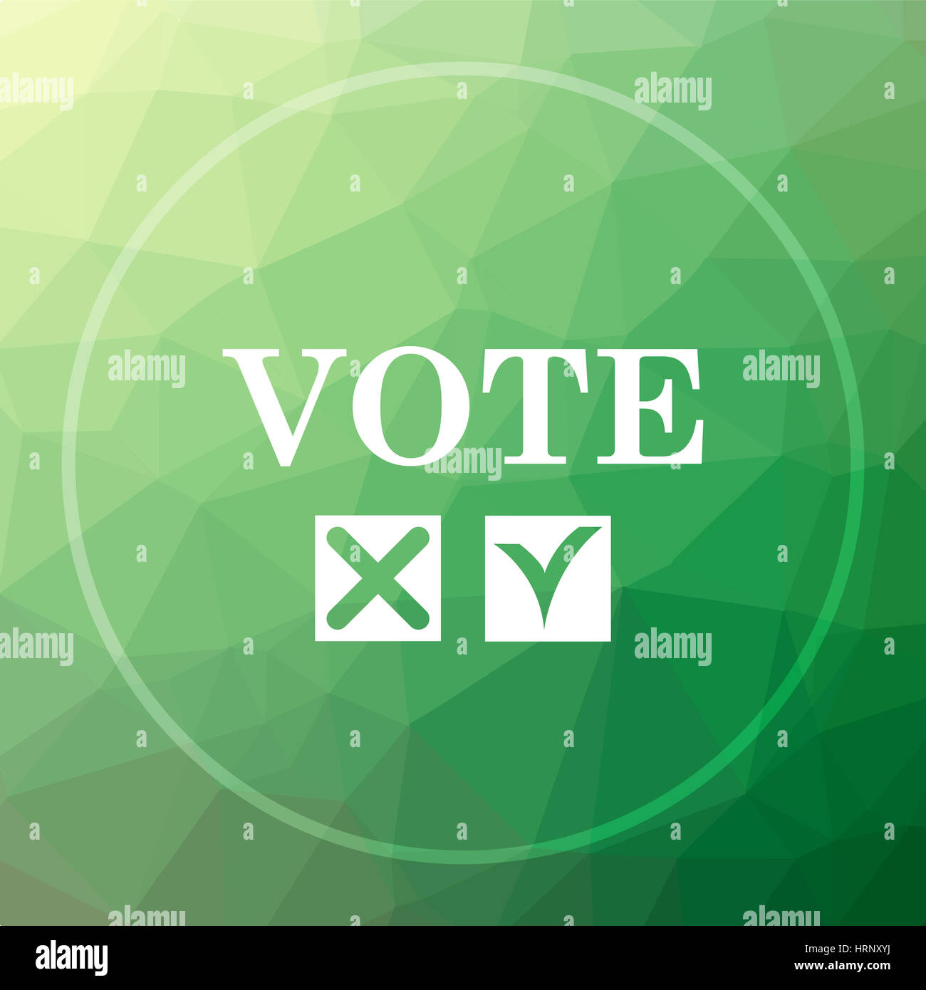 Vote icon. Vote website button on green low poly background Stock Photo ...