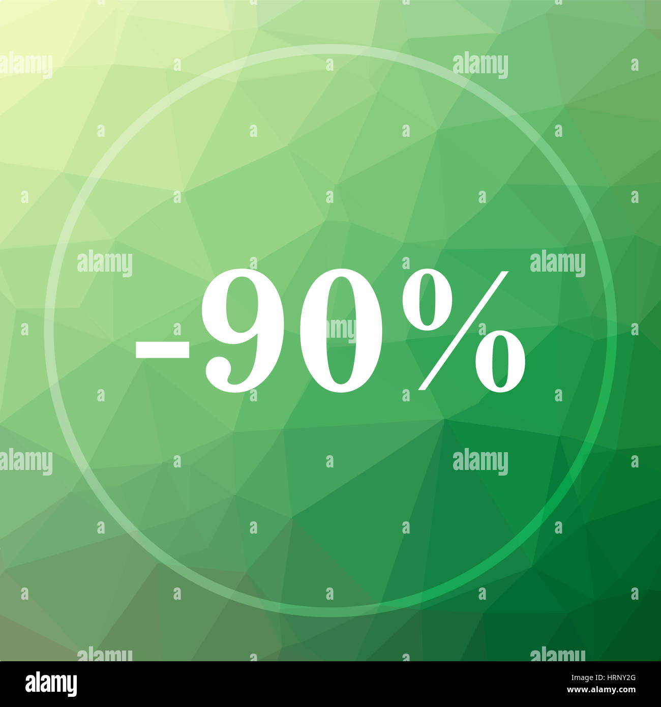 90 percent discount icon. 90 percent discount website button on green ...