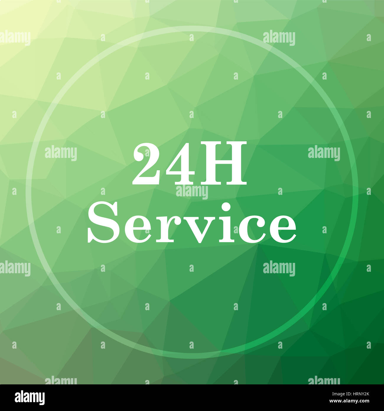 24H Service icon. 24H Service website button on green low poly ...