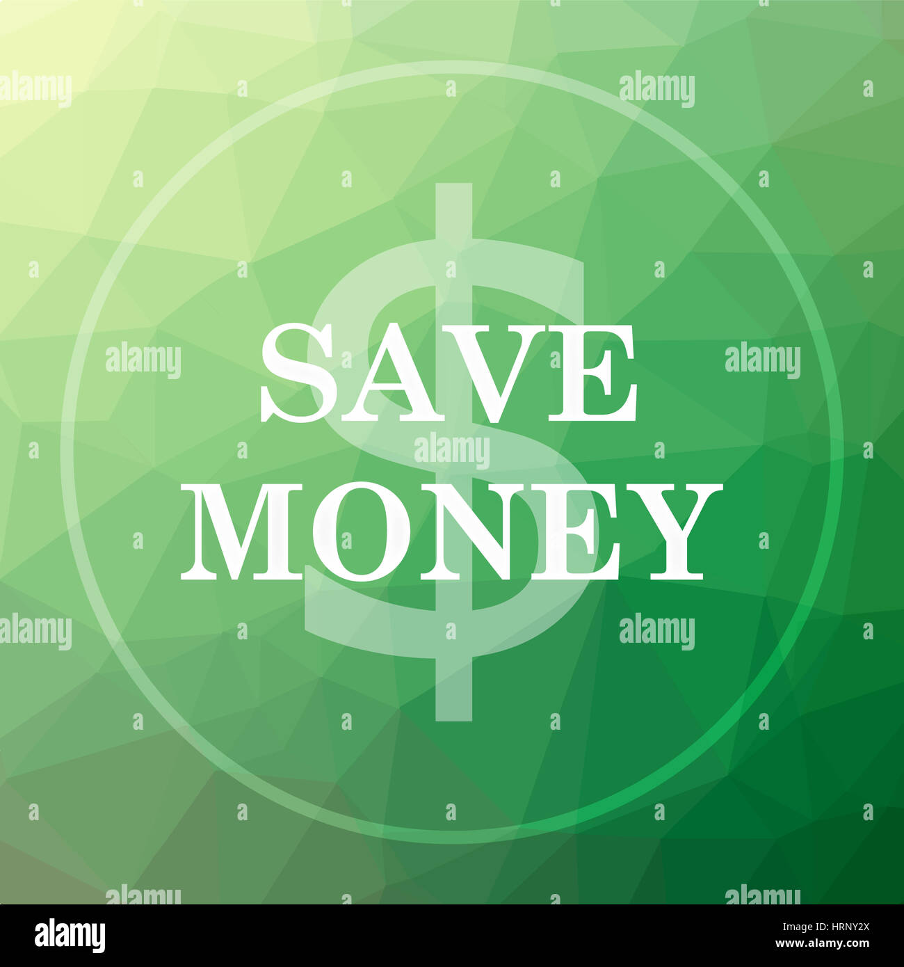 Save money icon. Save money website button on green low poly background ...