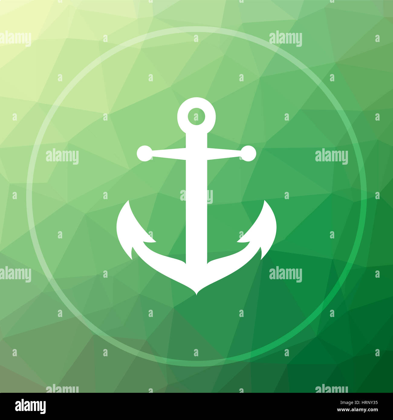 Anchor icon. Anchor website button on green low poly background Stock ...
