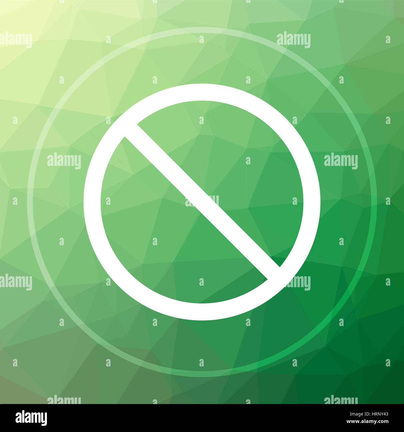 Forbidden icon. Forbidden website button on green low poly background ...
