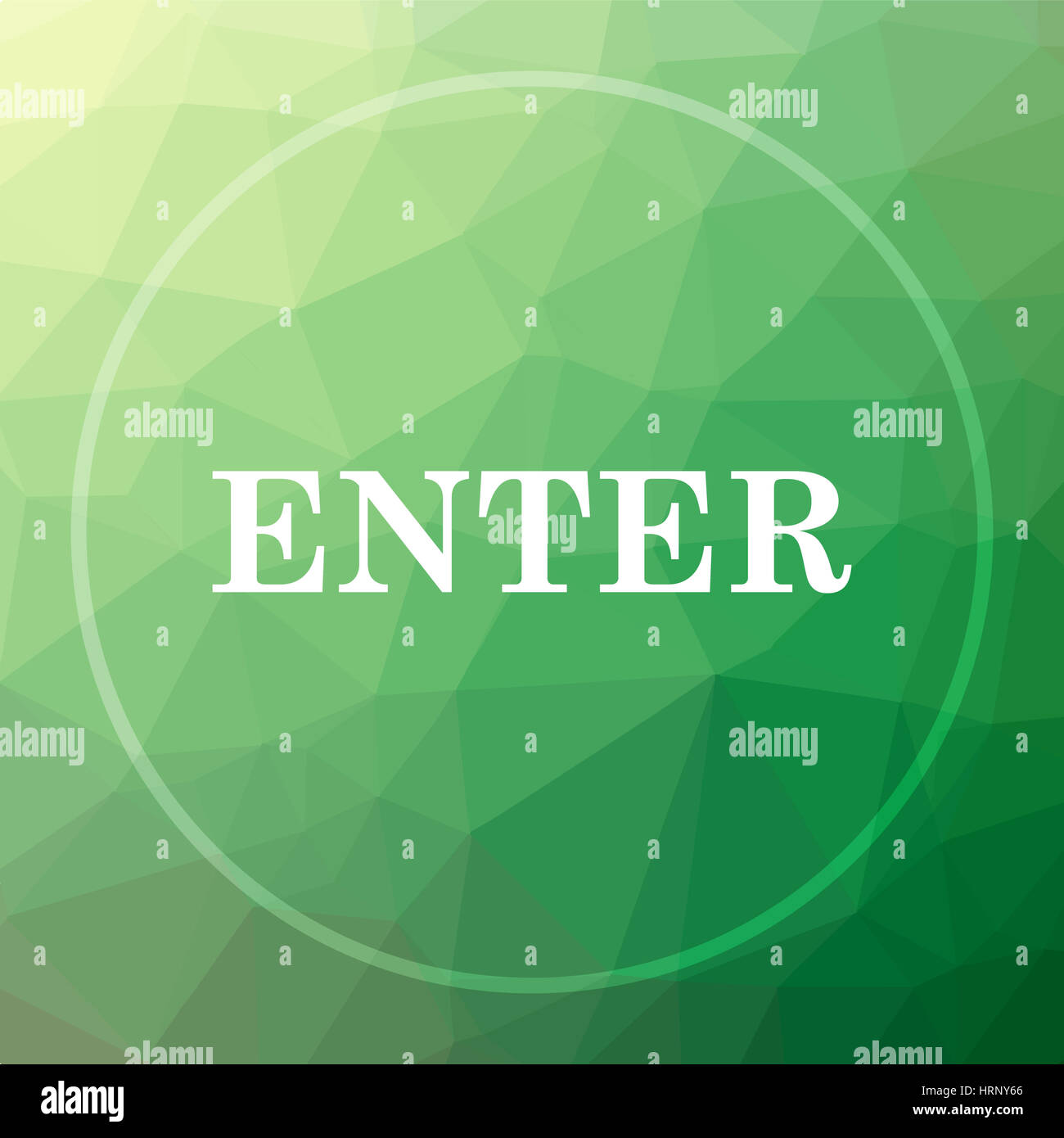 Enter icon. Enter website button on green low poly background Stock ...