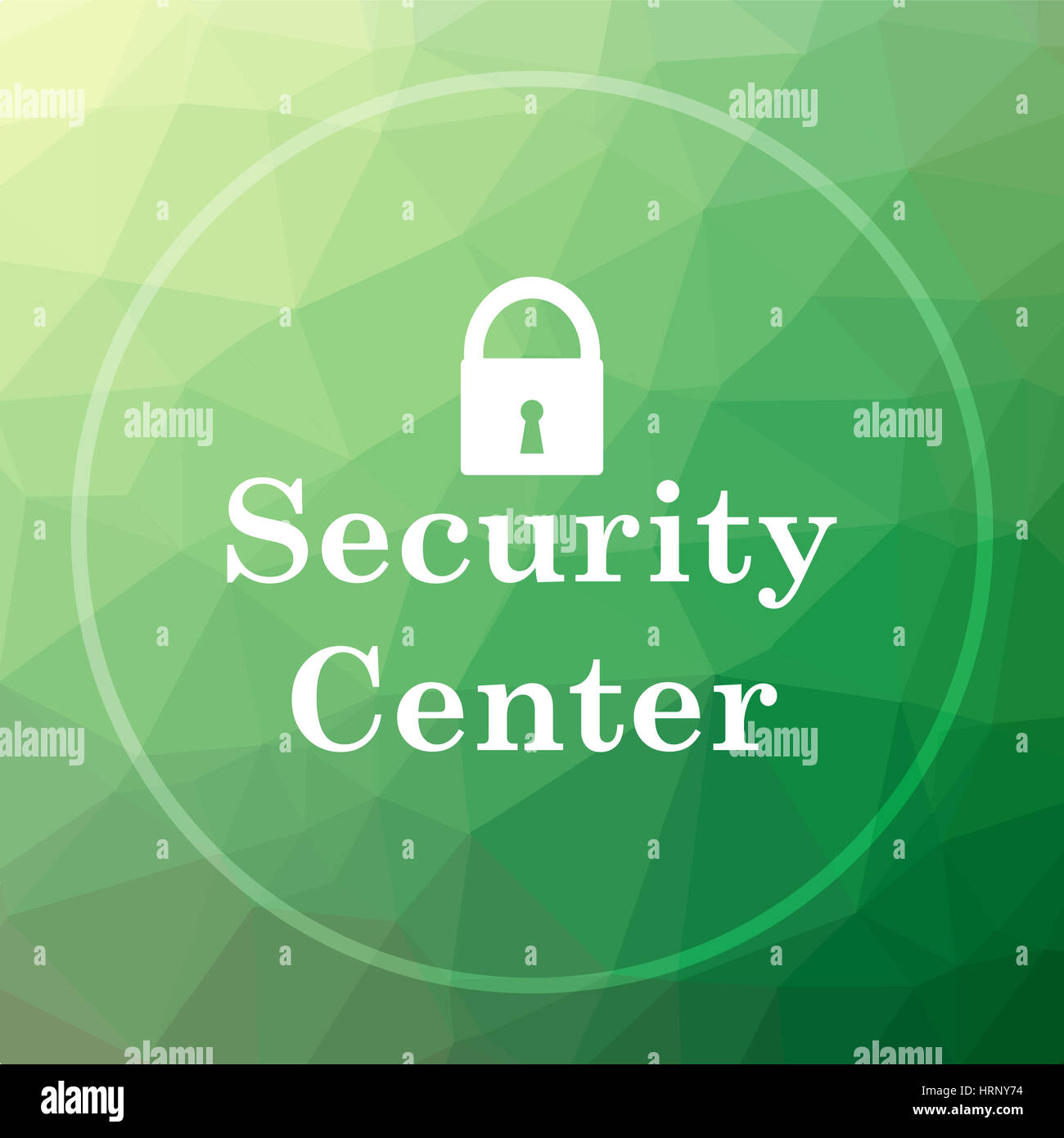 Security center icon. Security center website button on green low poly ...