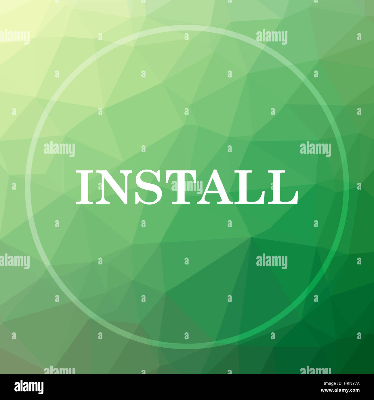 Install icon. Install website button on green low poly background Stock ...