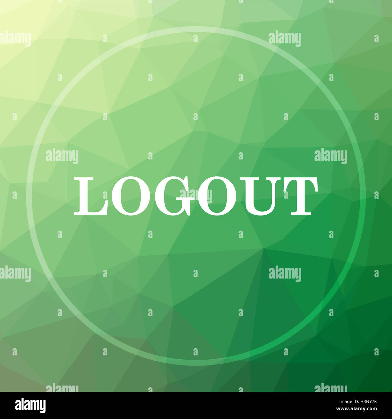 Logout icon. Logout website button on green low poly background Stock ...
