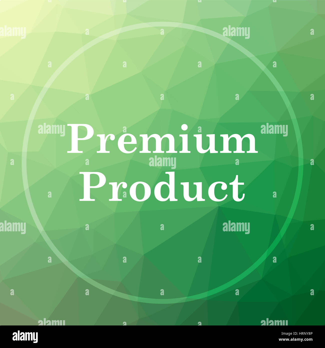 Premium product icon. Premium product website button on green low poly ...