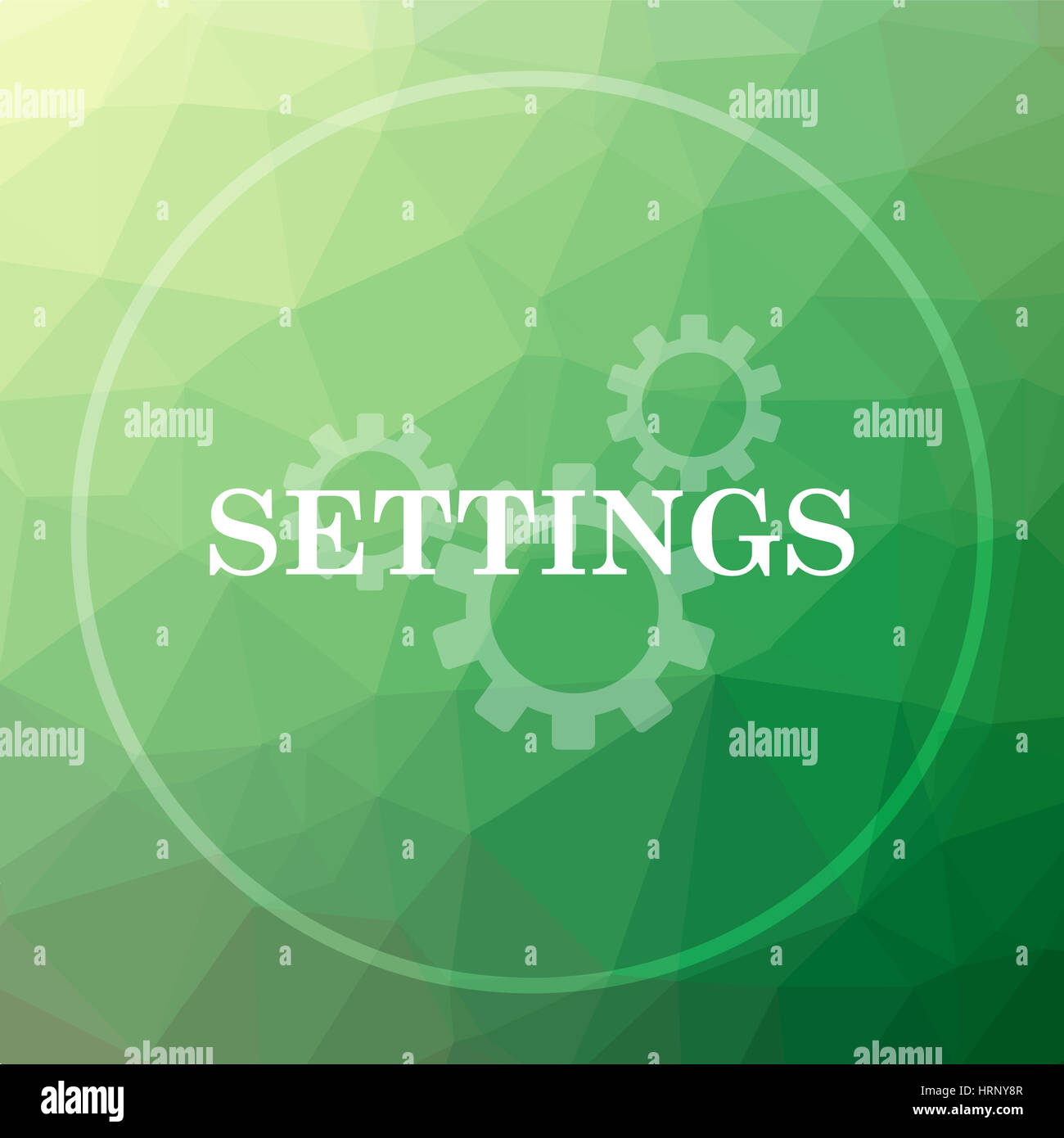 Settings icon. Settings website button on green low poly background ...