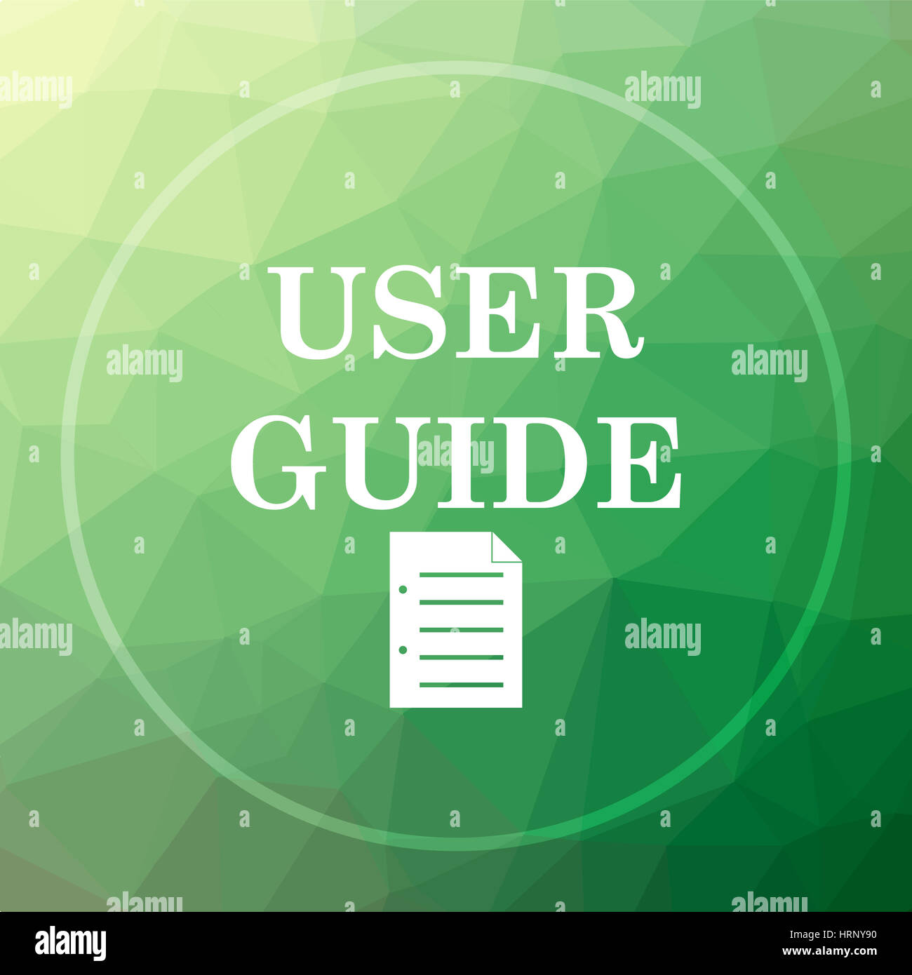 User guide icon. User guide website button on green low poly background ...