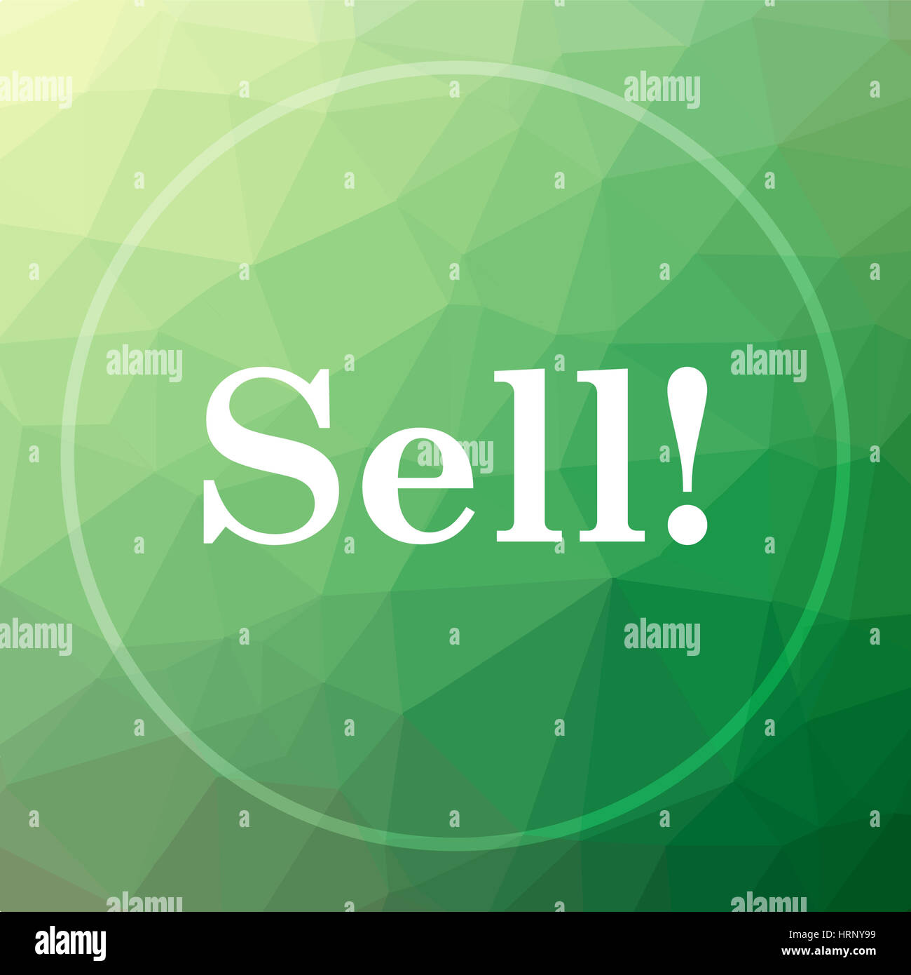 Sell icon. Sell website button on green low poly background Stock Photo - Alamy