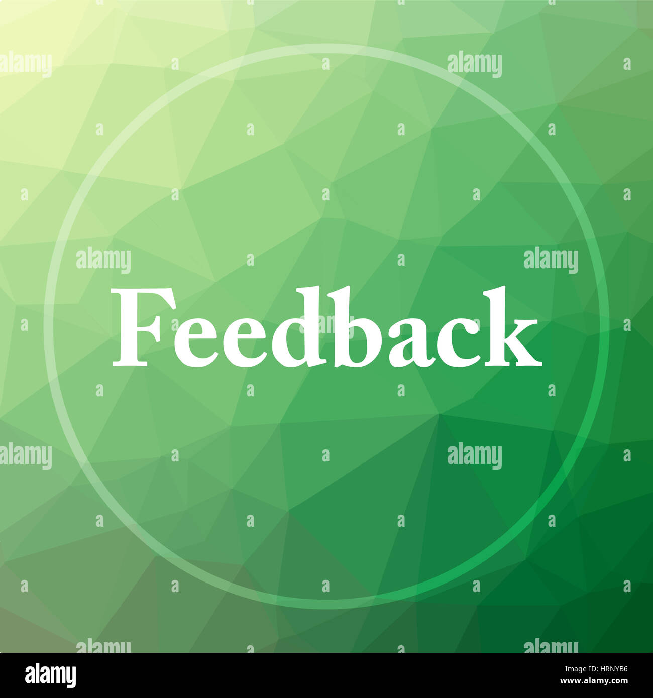 Feedback icon. Feedback website button on green low poly background ...