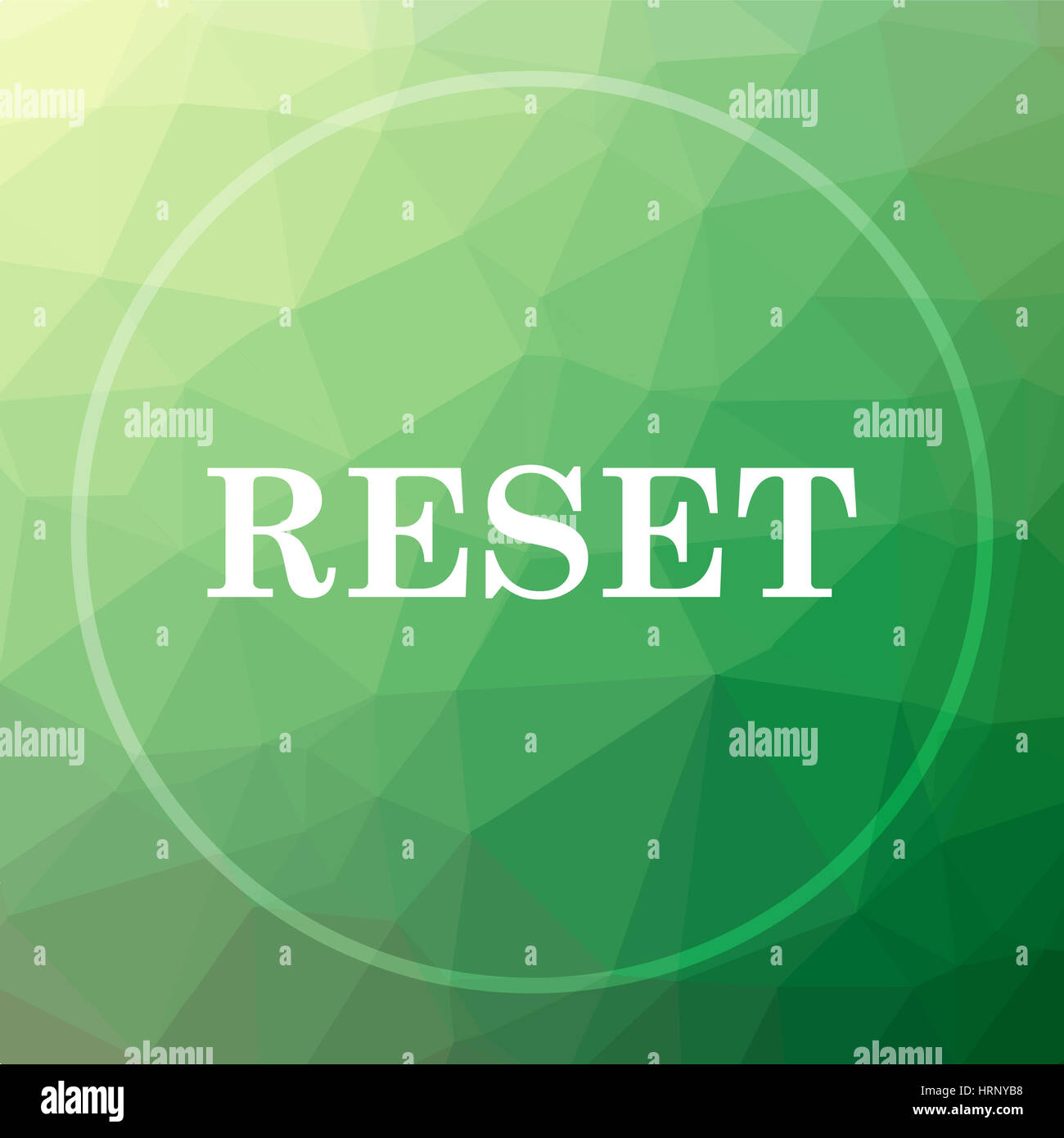 Reset icon. Reset website button on green low poly background Stock ...