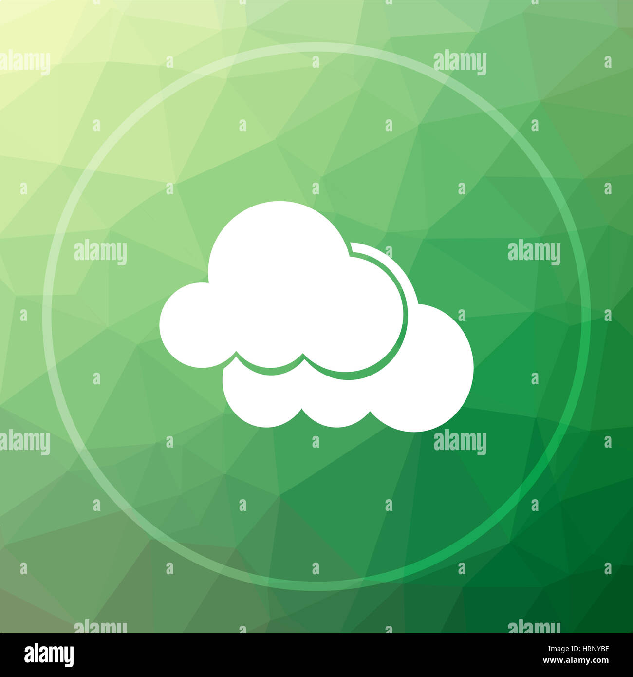 Clouds icon. Clouds website button on green low poly background Stock ...