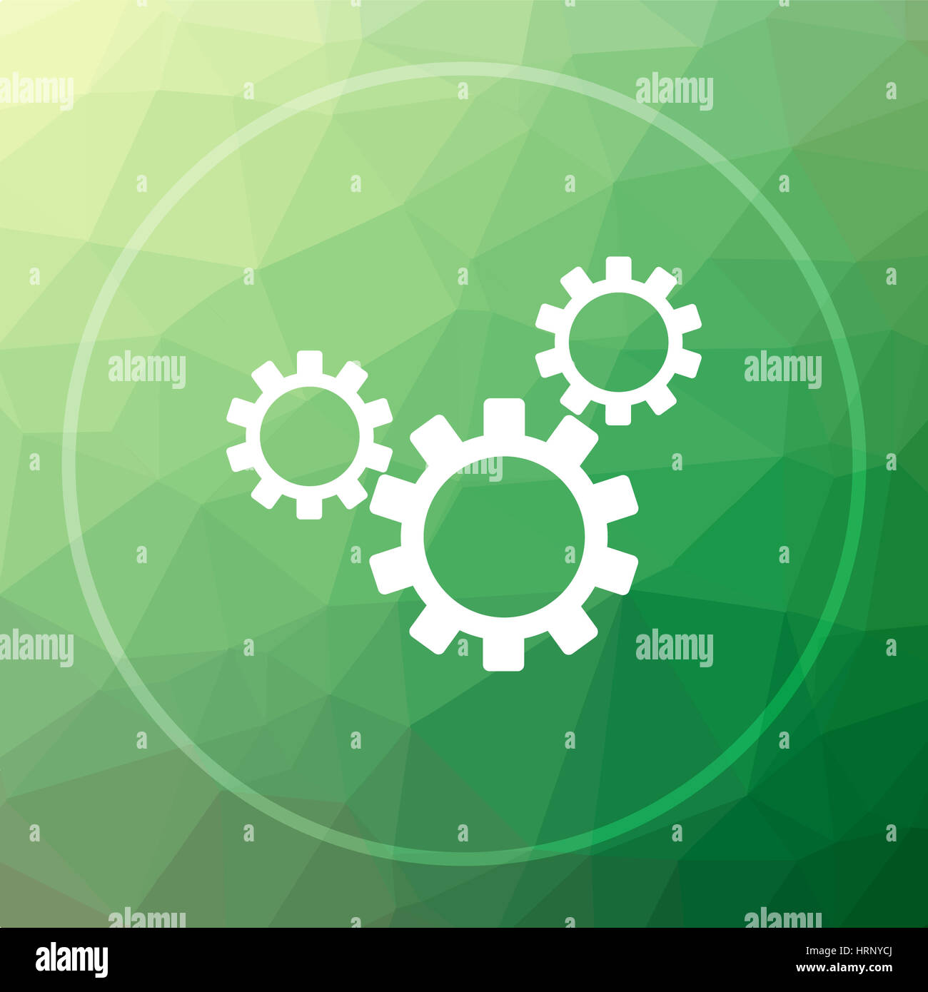 Settings icon. Settings website button on green low poly background ...
