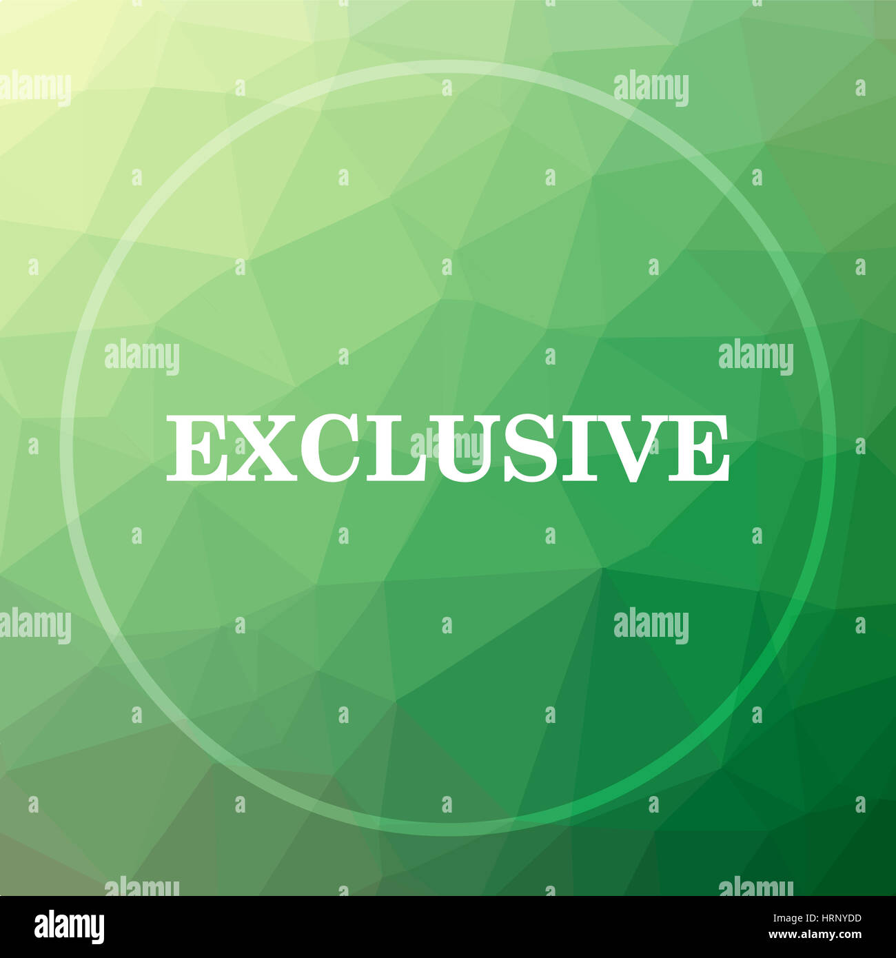 Exclusive icon. Exclusive website button on green low poly background ...