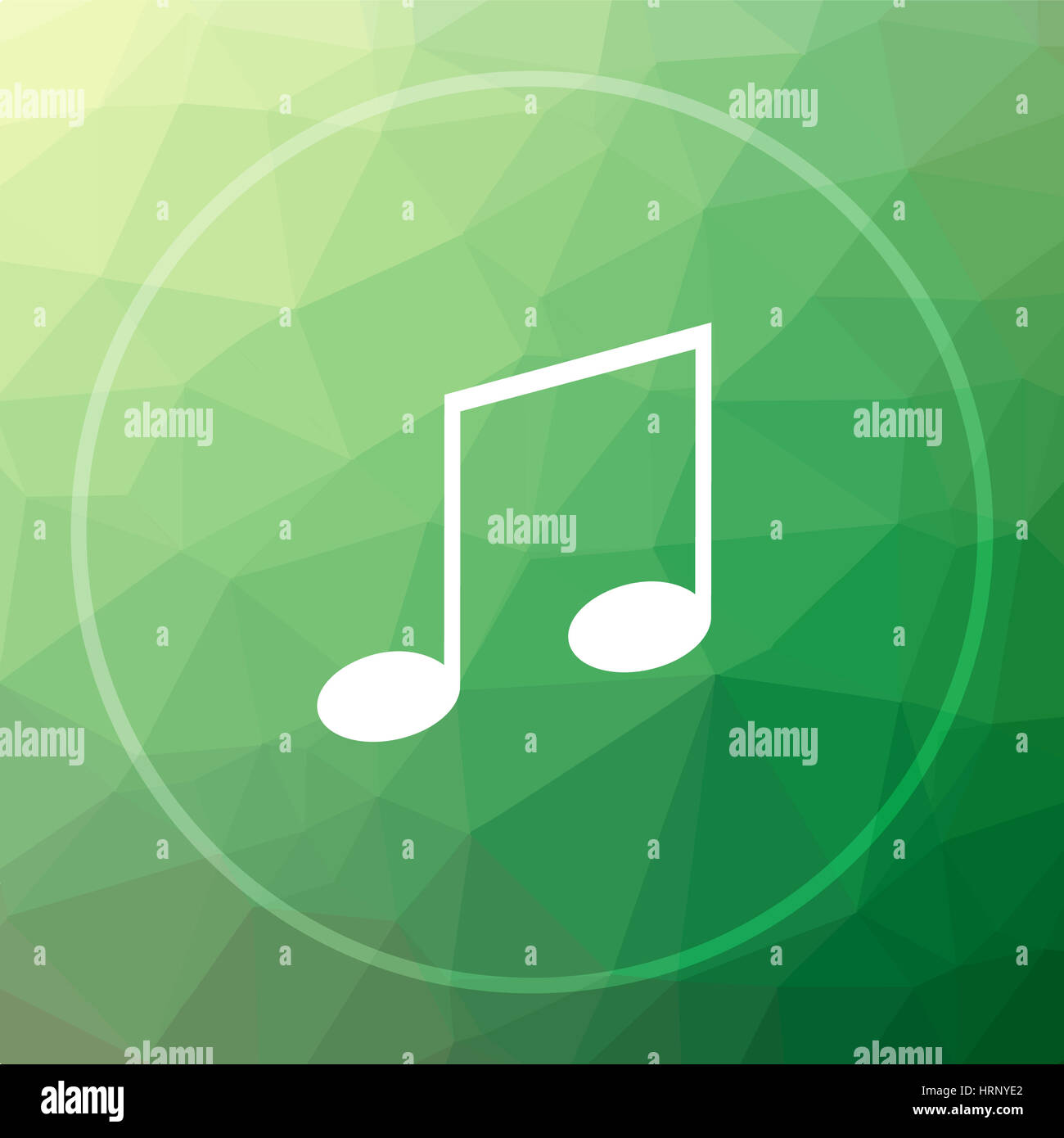 Music icon. Music website button on green low poly background Stock ...