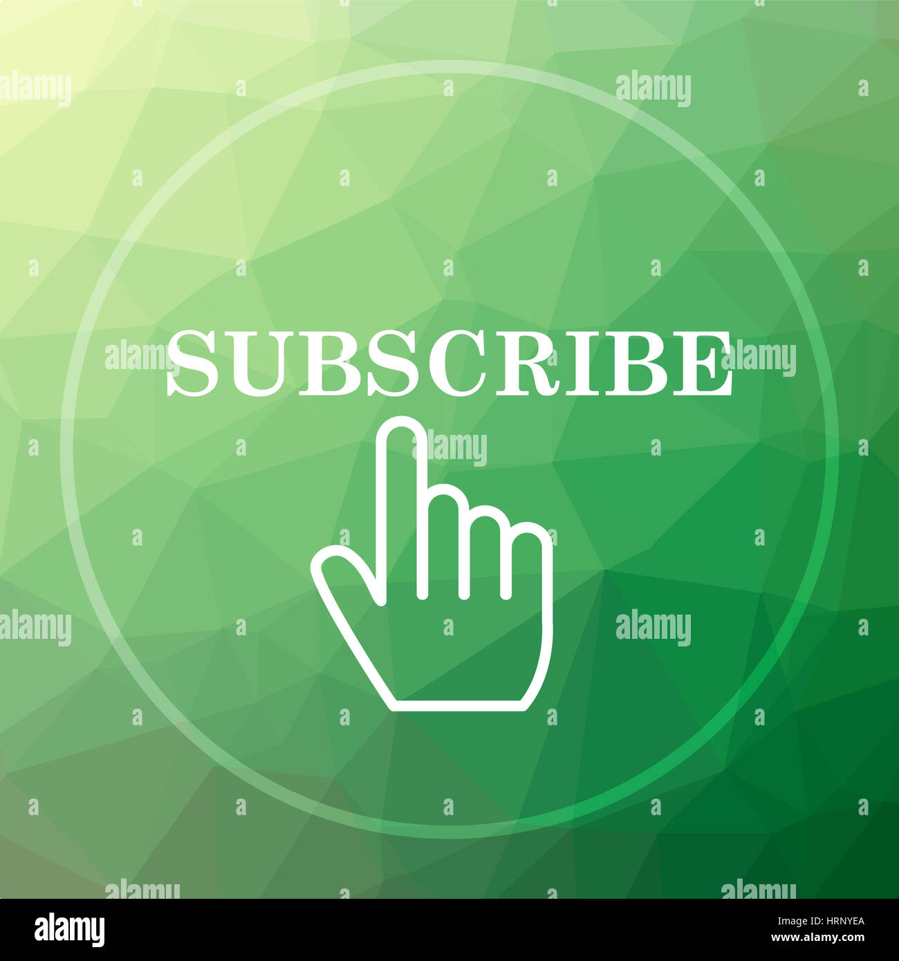 Subscribe icon. Subscribe website button on green low poly background ...