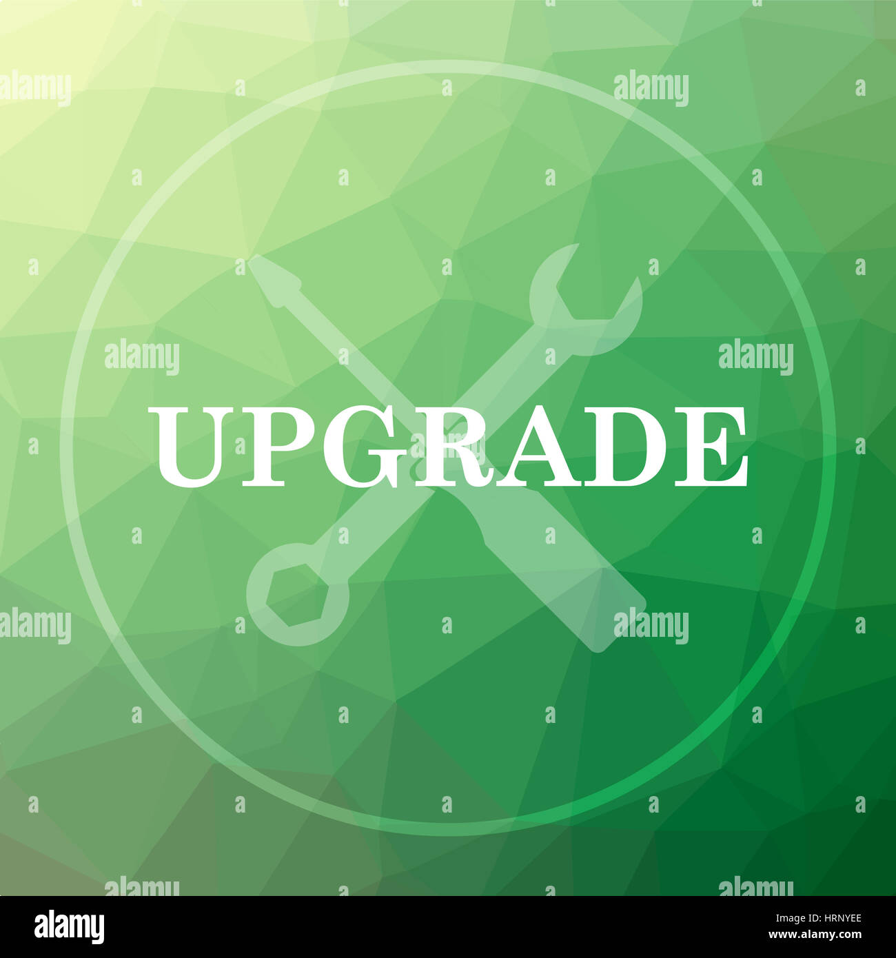 Upgrade icon. Upgrade website button on green low poly background Stock ...