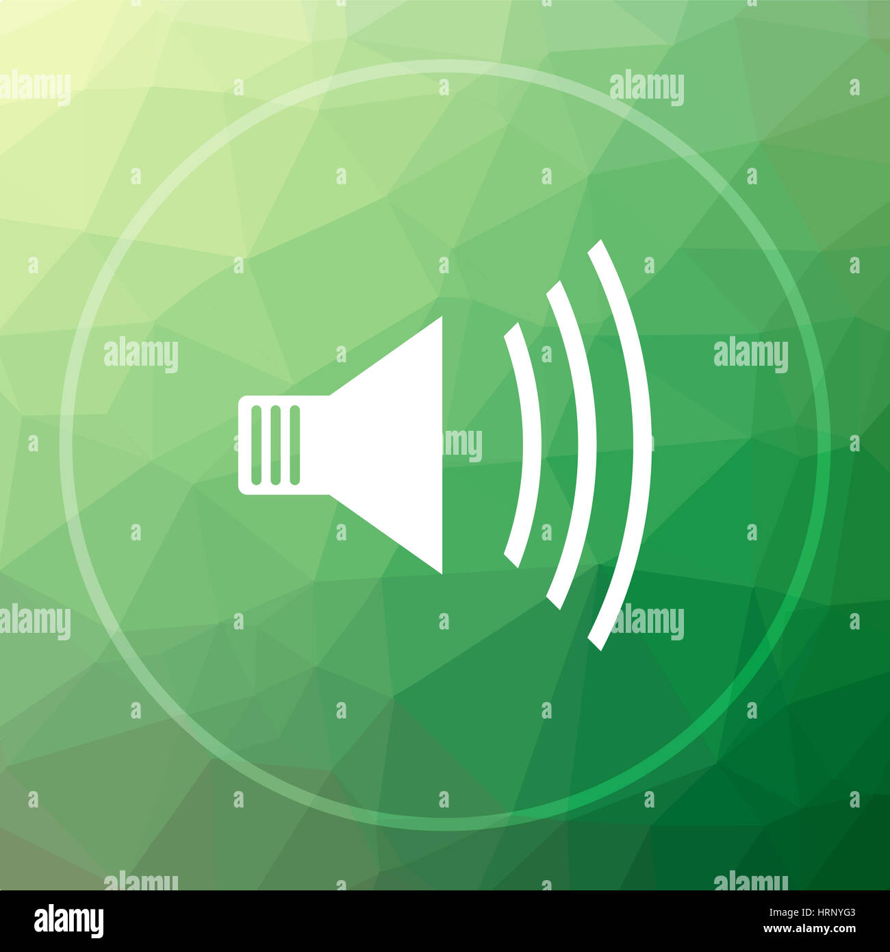Speaker icon. Speaker website button on green low poly background Stock ...