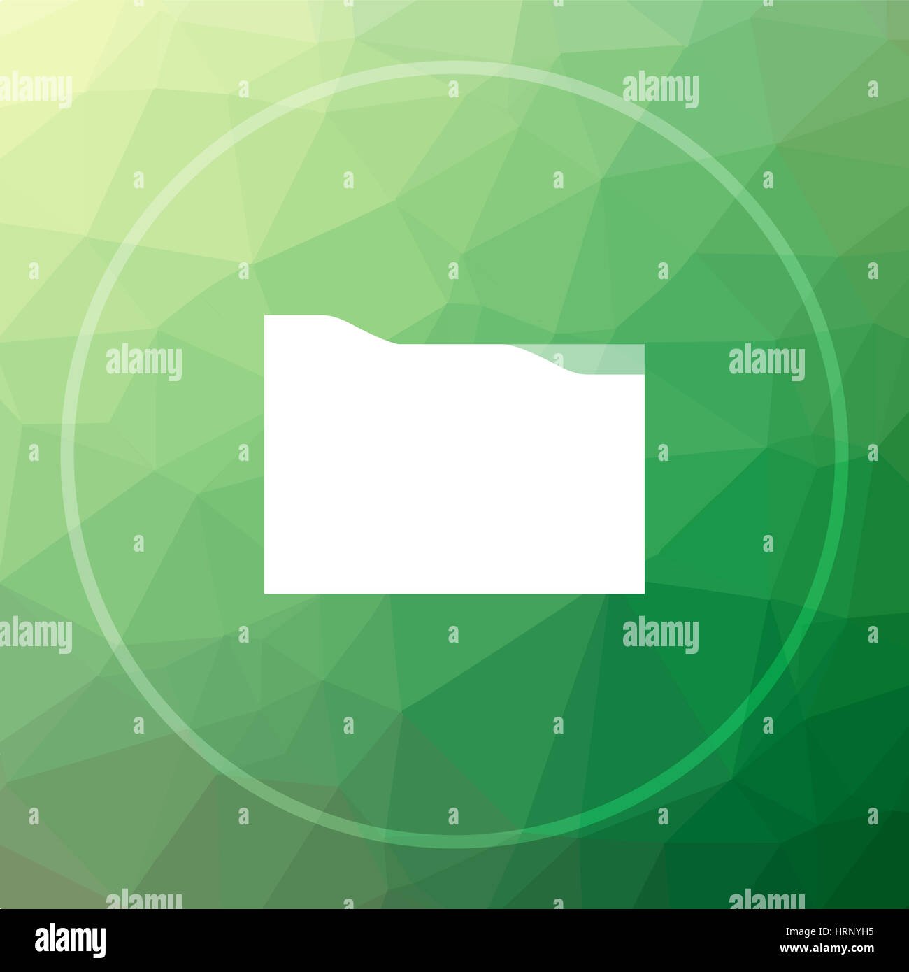 Folder icon. Folder website button on green low poly background Stock ...