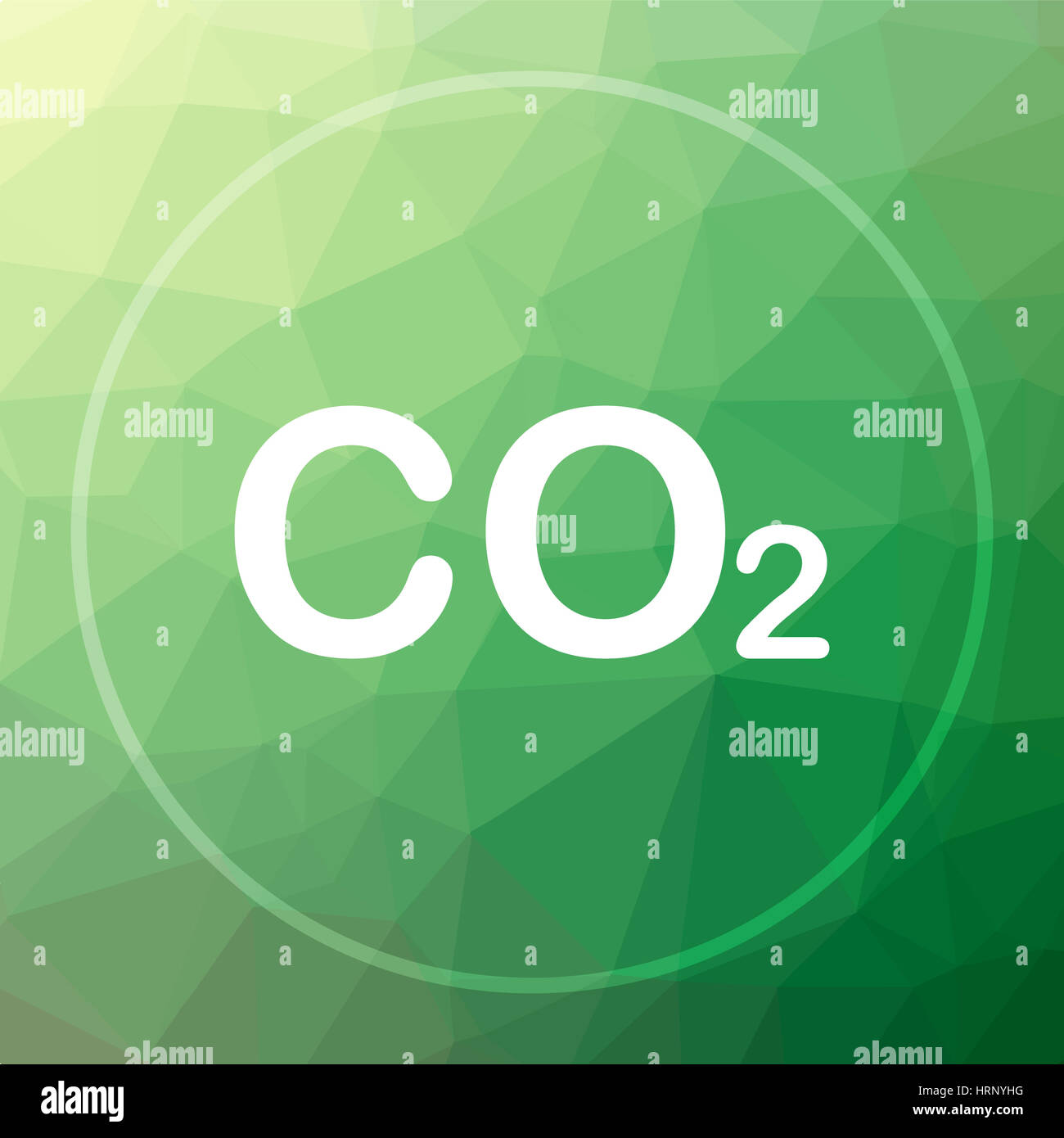 CO2 icon. CO2 website button on green low poly background Stock Photo ...