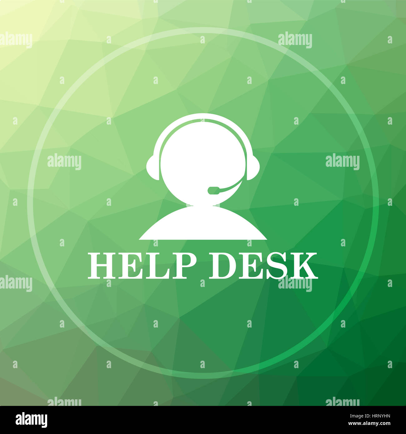 Helpdesk icon. Helpdesk website button on green low poly background ...