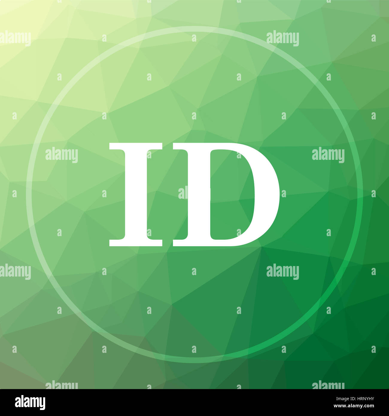 ID icon. ID website button on green low poly background Stock Photo - Alamy