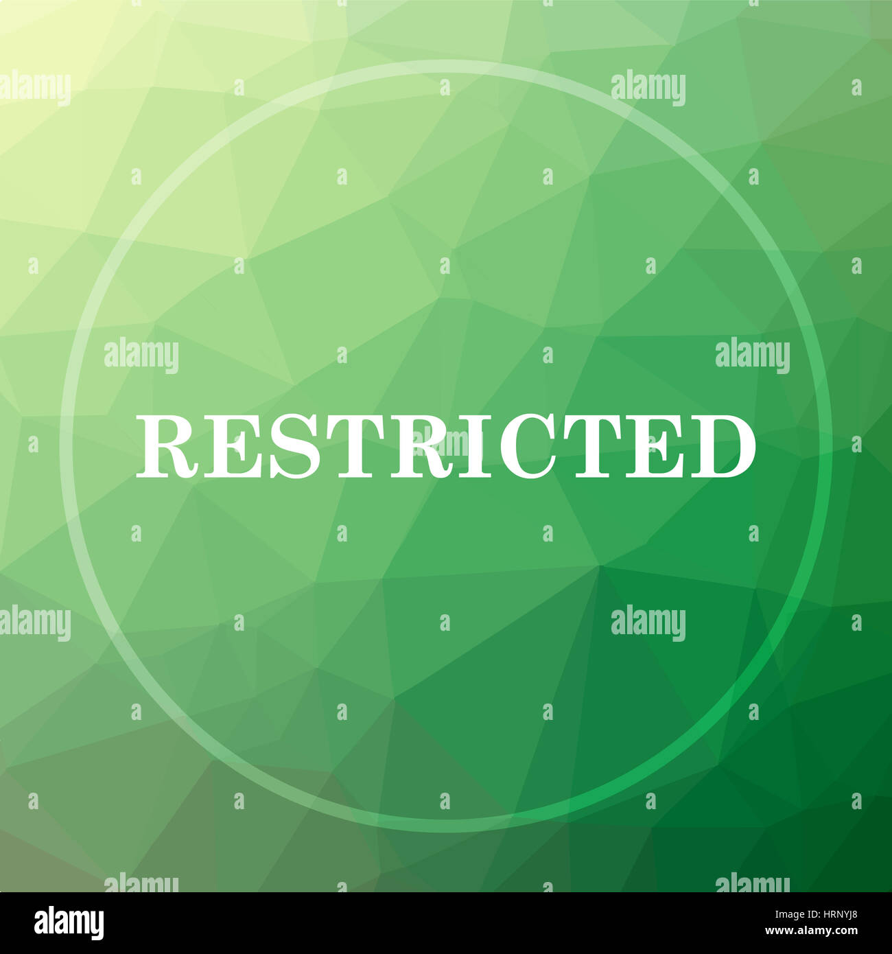 Restricted icon. Restricted website button on green low poly background ...