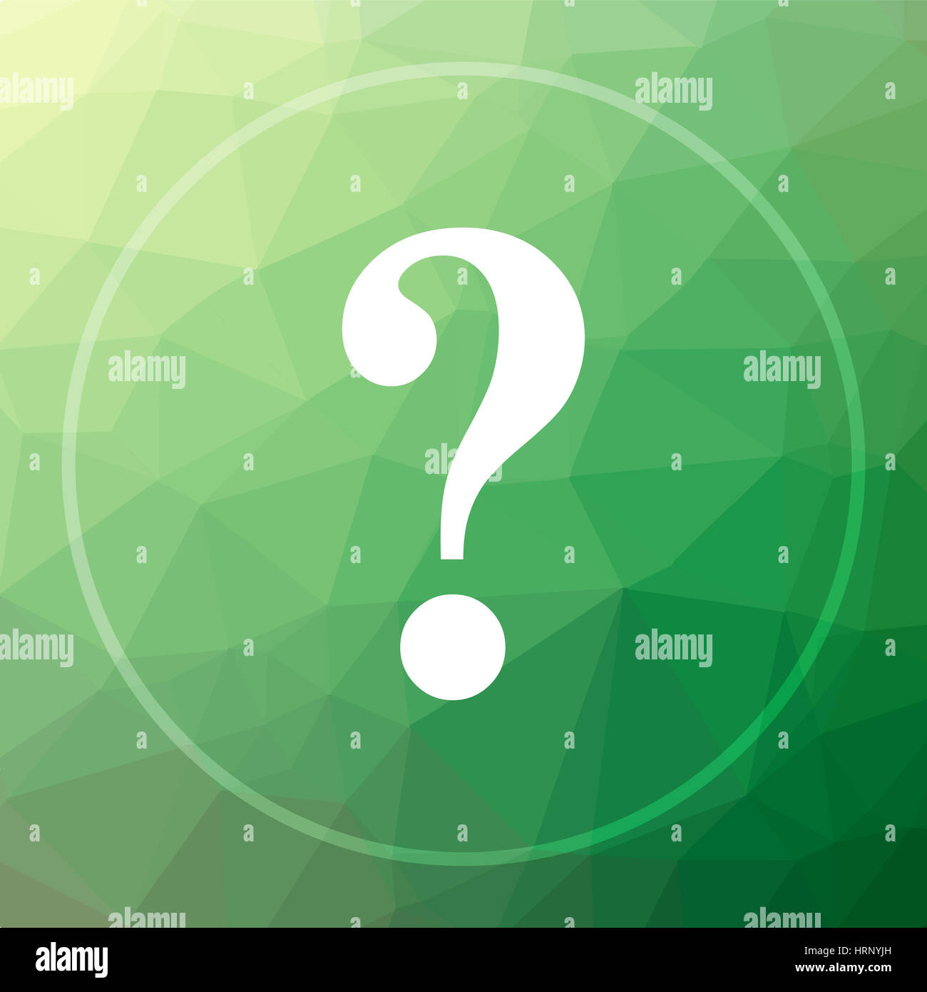 Question mark icon. Question mark website button on green low poly ...